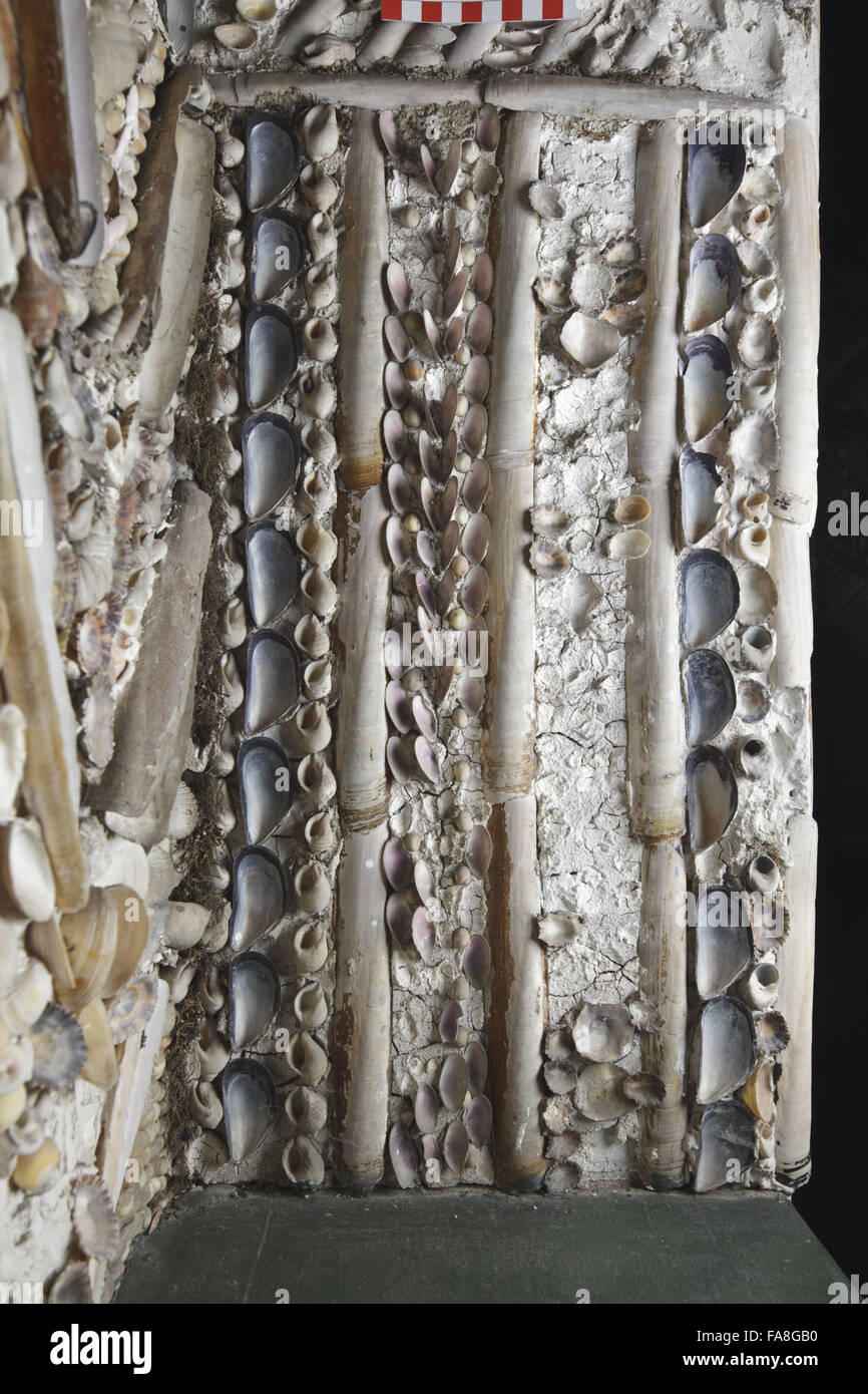 Detail of part of the decoration in bay two of the Shell Gallery at A ...