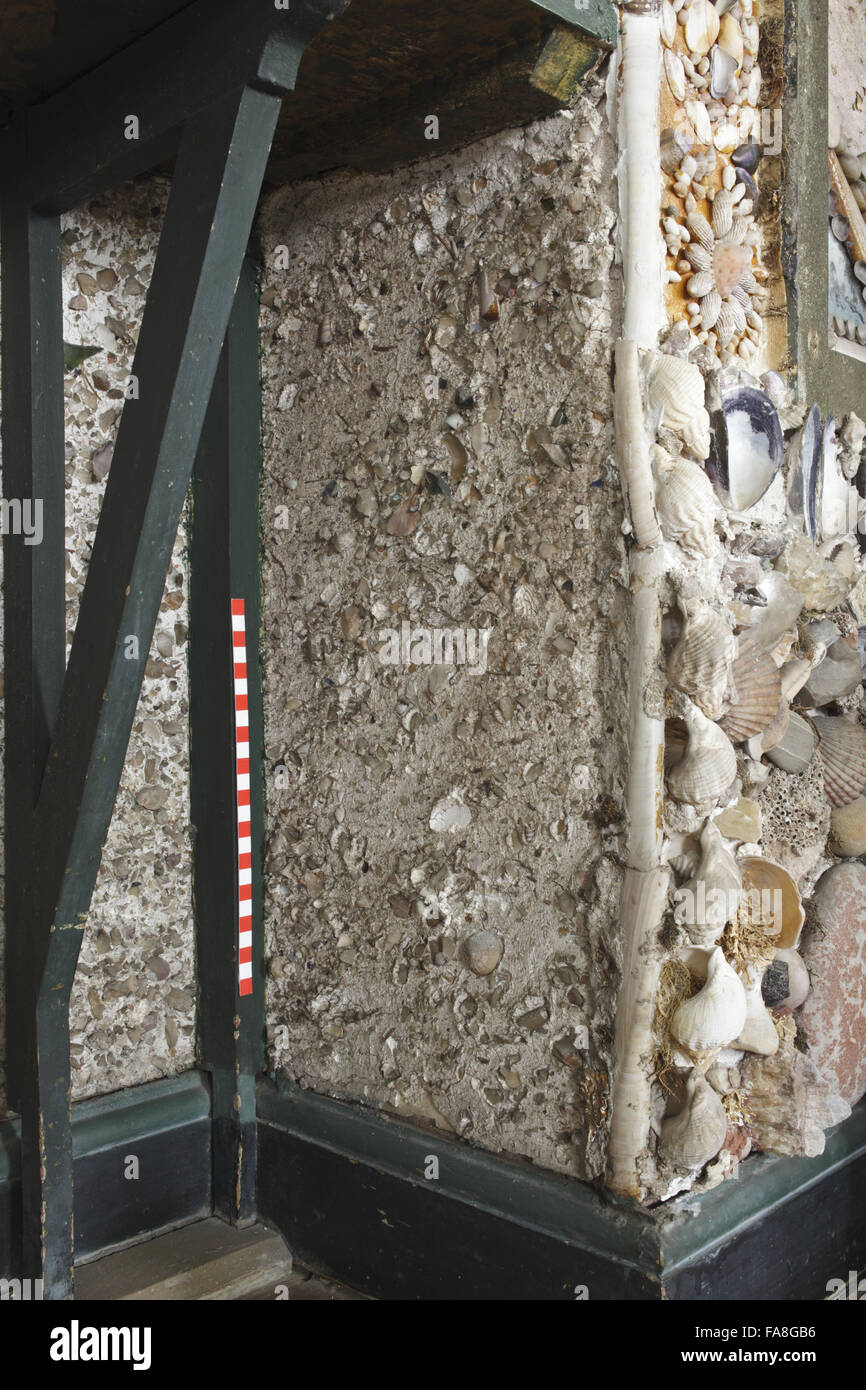 Detail of part of the decoration in bay two of the Shell Gallery at A ...