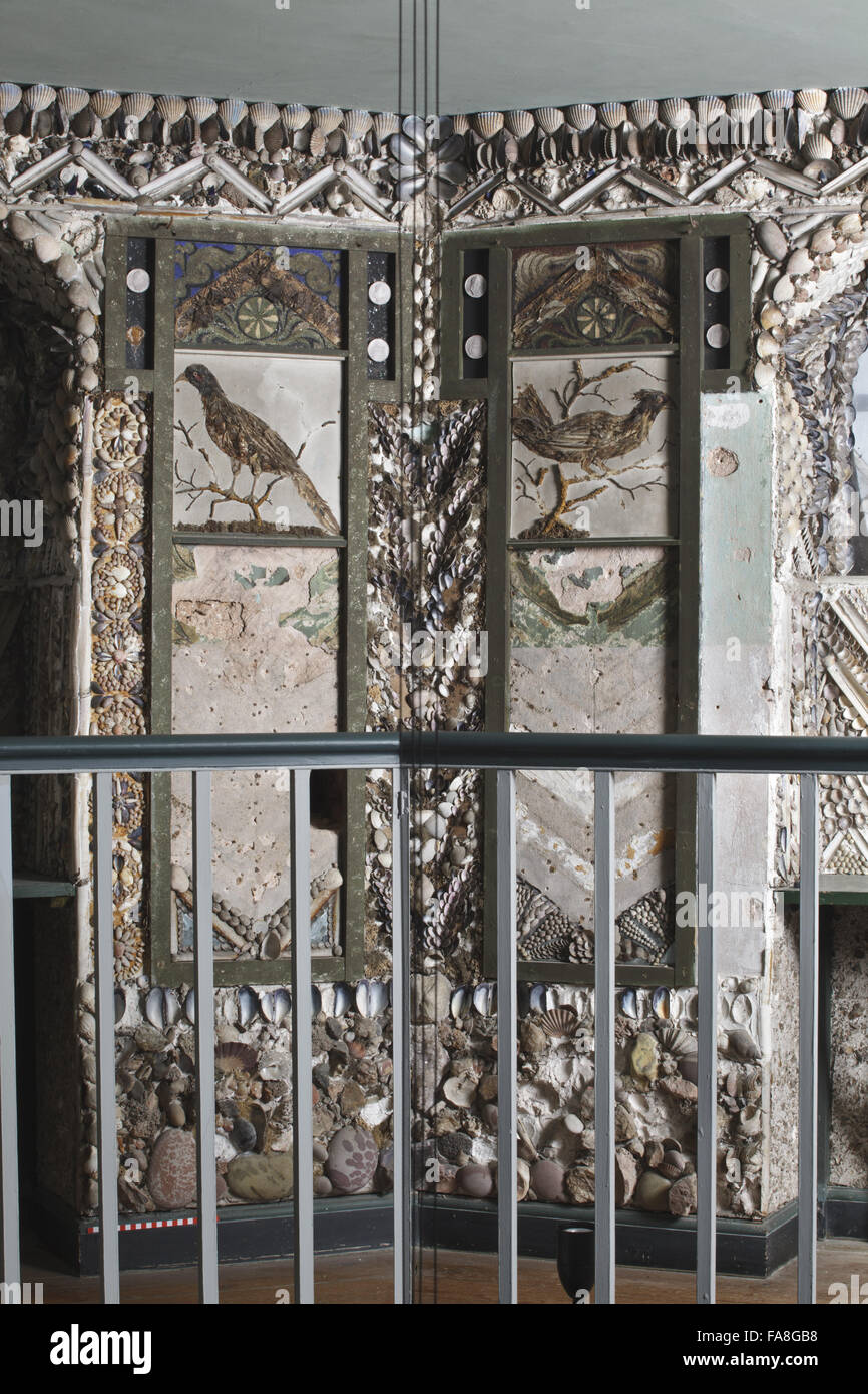 Detail of part of the decoration in bay two three of the Shell Gallery ...