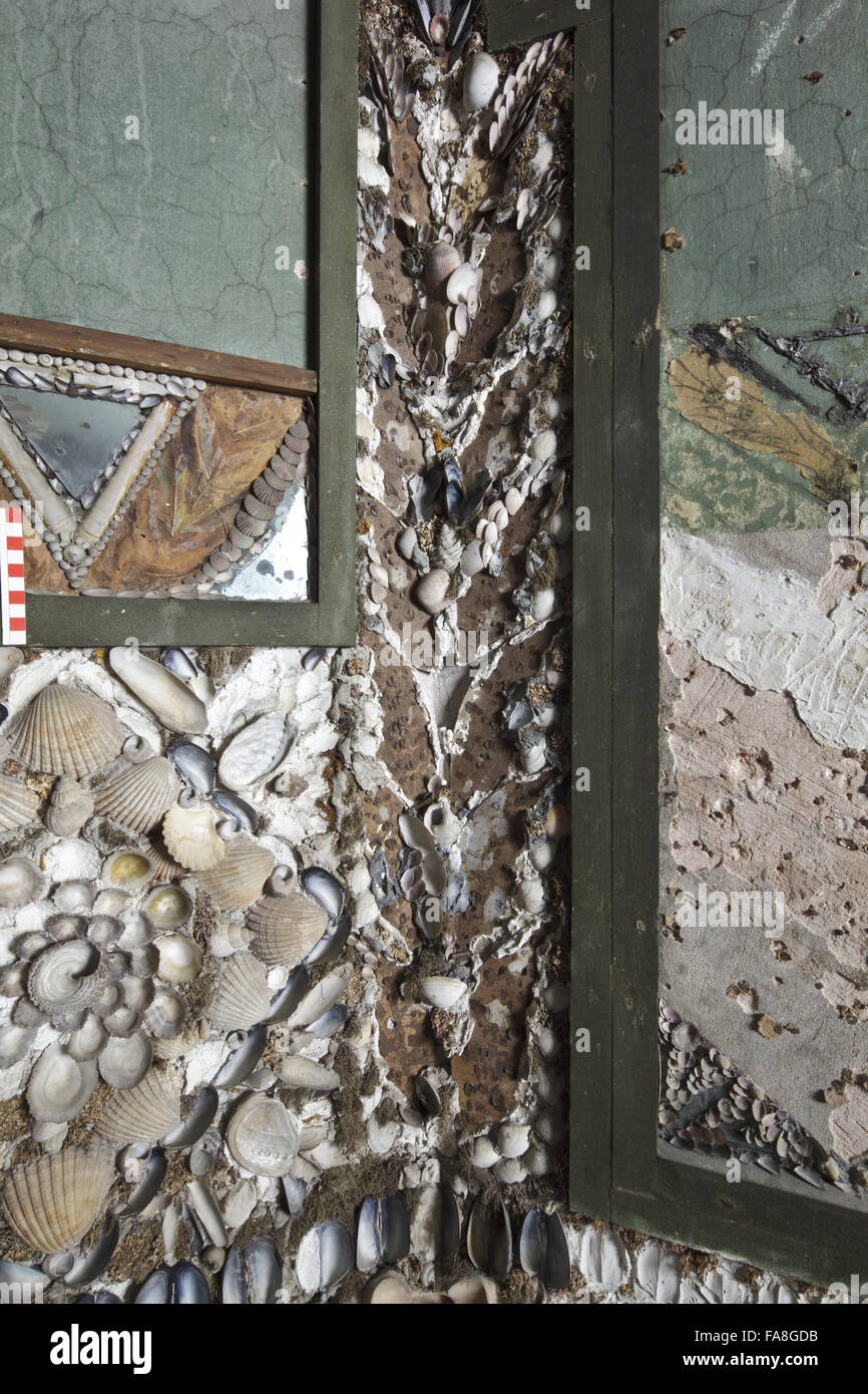 Detail of part of the decoration in bay eight one of the Shell Gallery ...