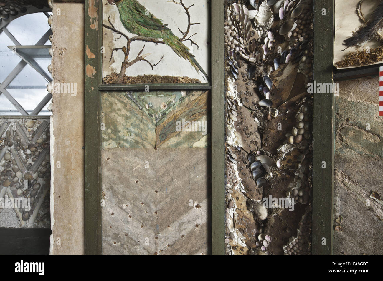 Detail of part of the decoration in bay five of the Shell Gallery at A ...