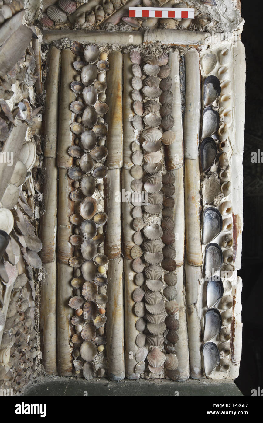Detail of part of the decoration in bay five of the Shell Gallery at A ...