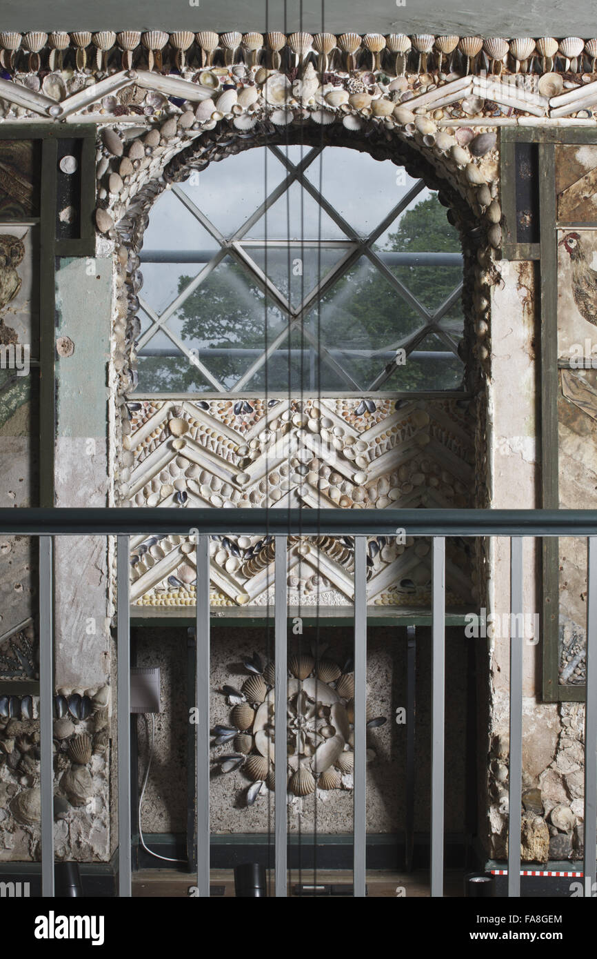 Detail of part of the decoration in bay seven of the Shell Gallery at A ...