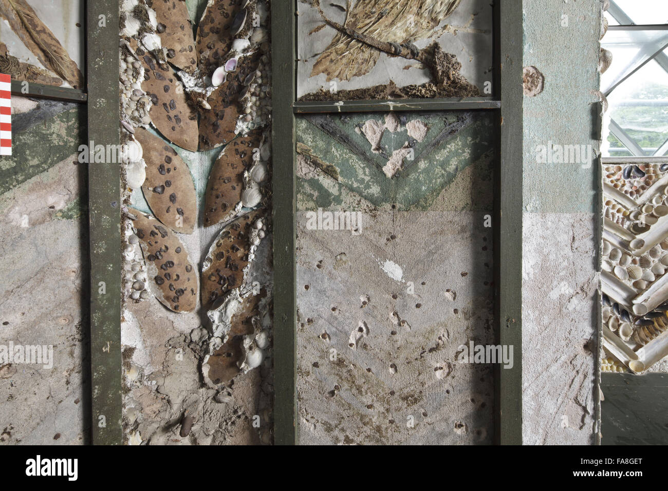 Detail of part of the decoration in bay seven of the Shell Gallery at A ...