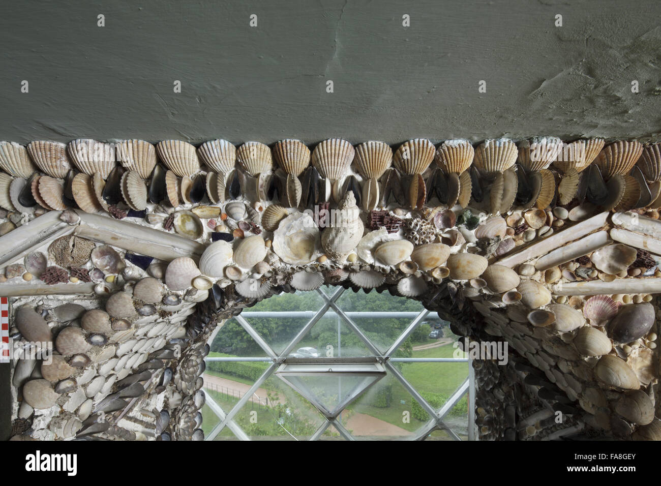 Detail of part of the decoration in bay seven of the Shell Gallery at A ...
