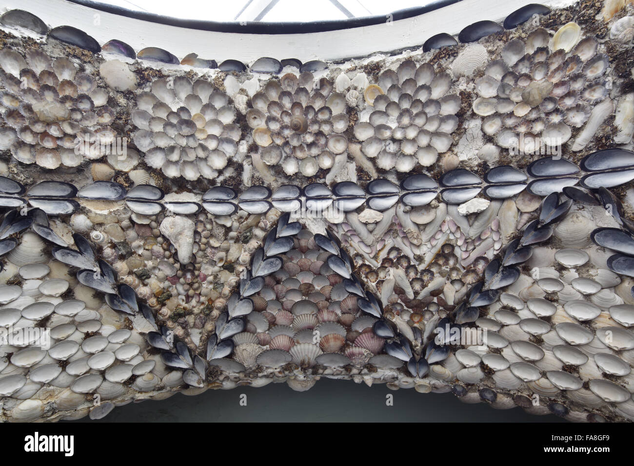Detail of part of the decoration in bay seven of the Shell Gallery at A ...