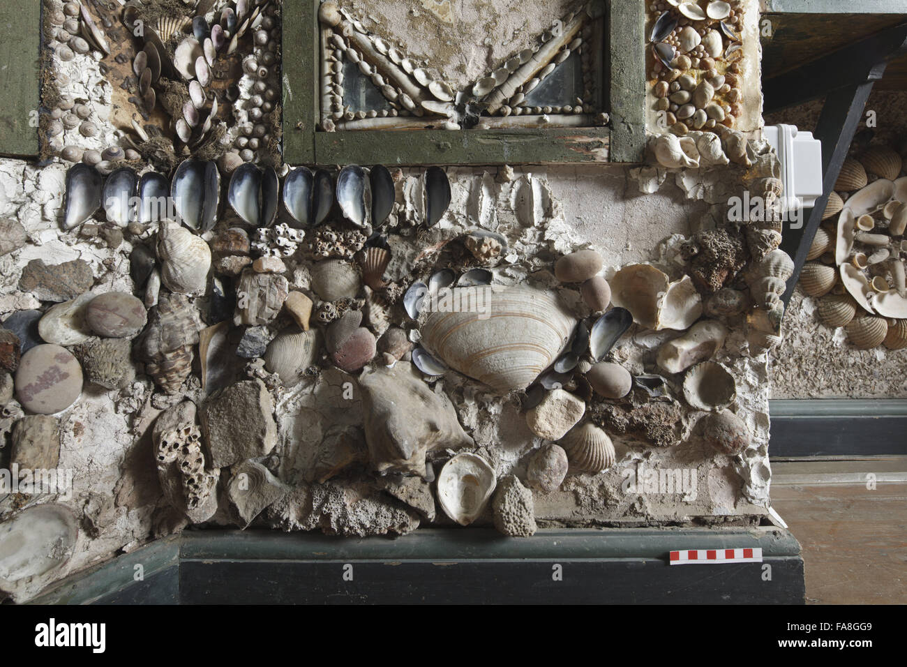 Detail of part of the decoration in bay six of the Shell Gallery at A ...