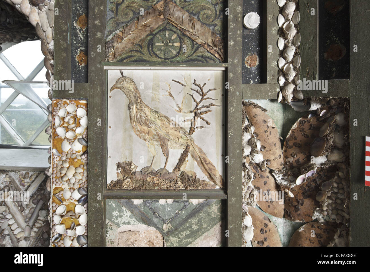 Detail of part of the decoration in bay six of the Shell Gallery at A ...