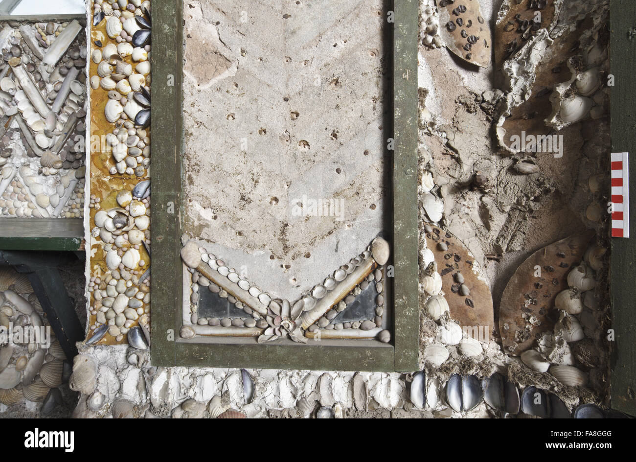 Detail of part of the decoration in bay six of the Shell Gallery at A ...