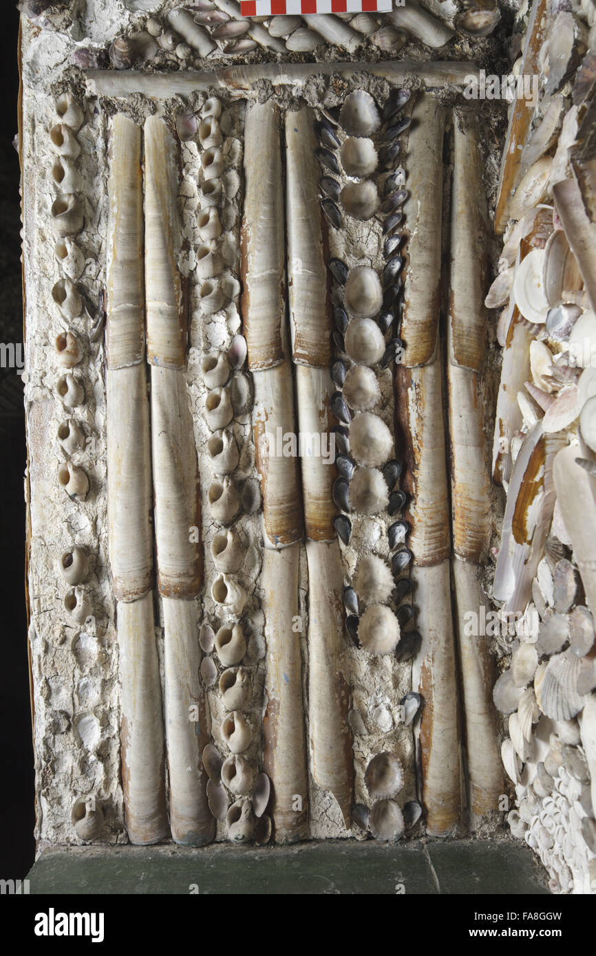 Detail of part of the decoration in bay six of the Shell Gallery at A ...
