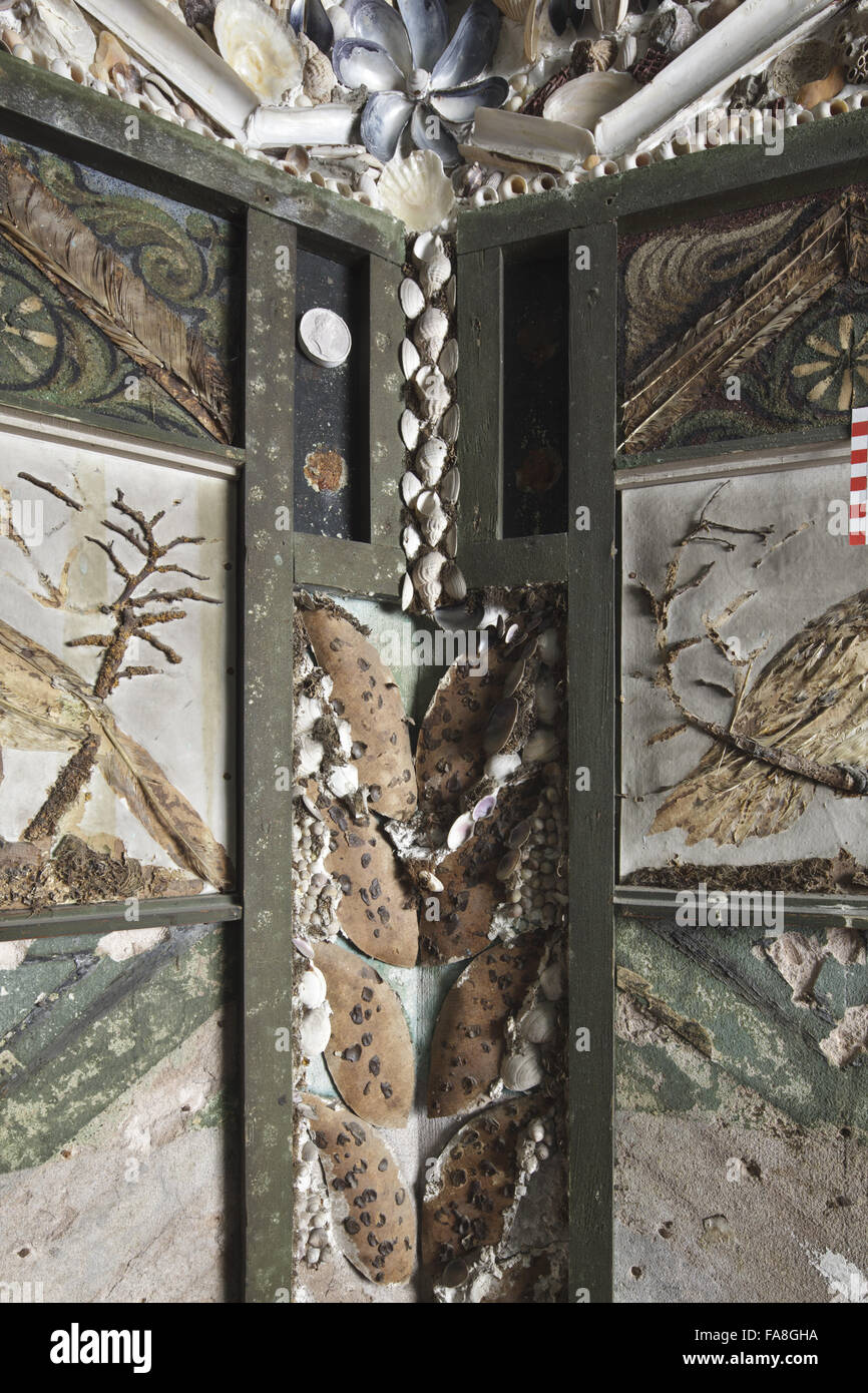 Detail of part of the decoration in bay six seven of the Shell Gallery ...