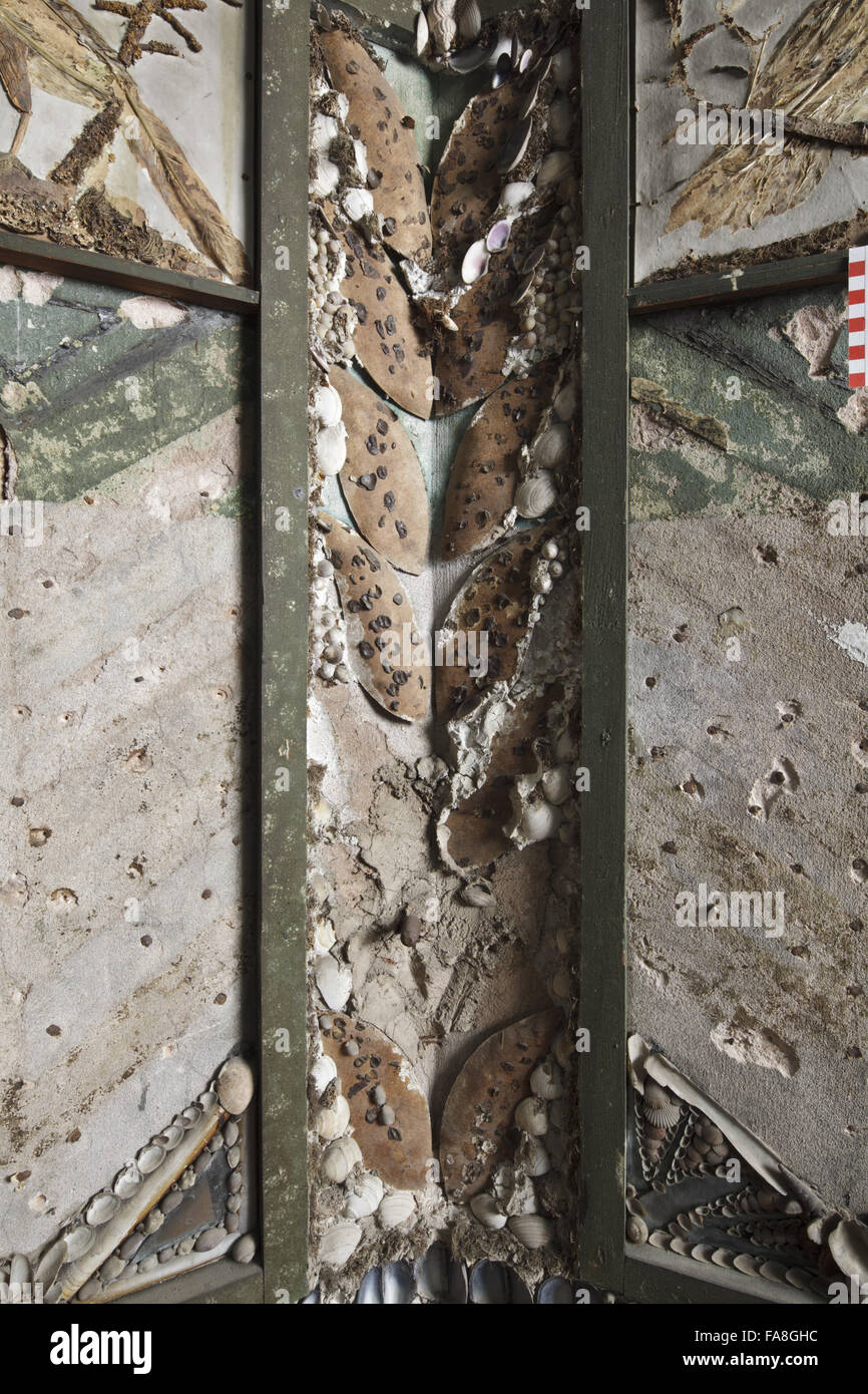 Detail of part of the decoration in bay six seven of the Shell Gallery ...