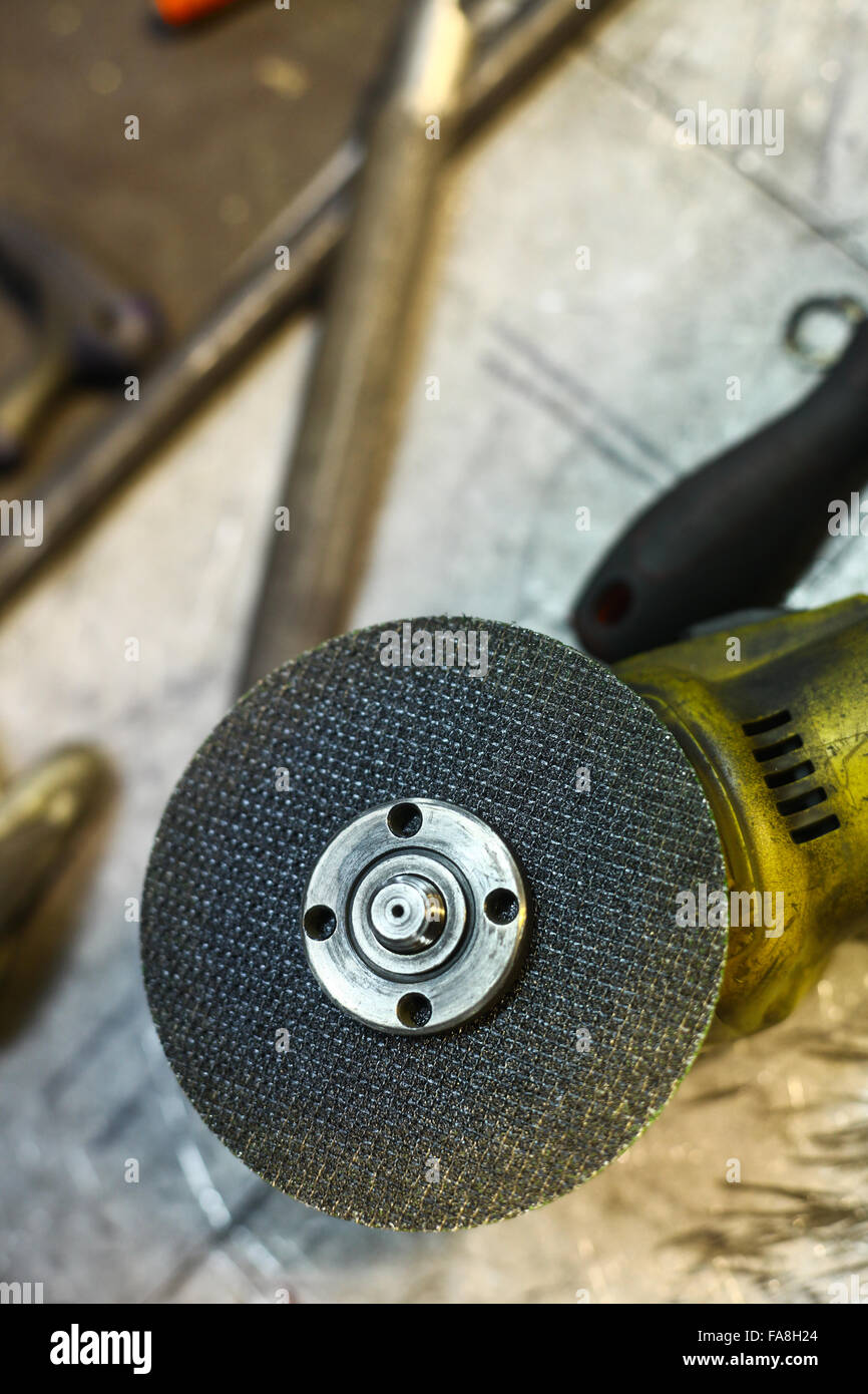 Color image of a grinder in a workshop Stock Photo - Alamy