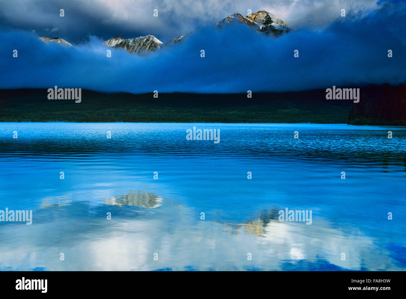 Pyramid Mountain and Pyramid Lake in Jasper National Park, Canada Stock ...