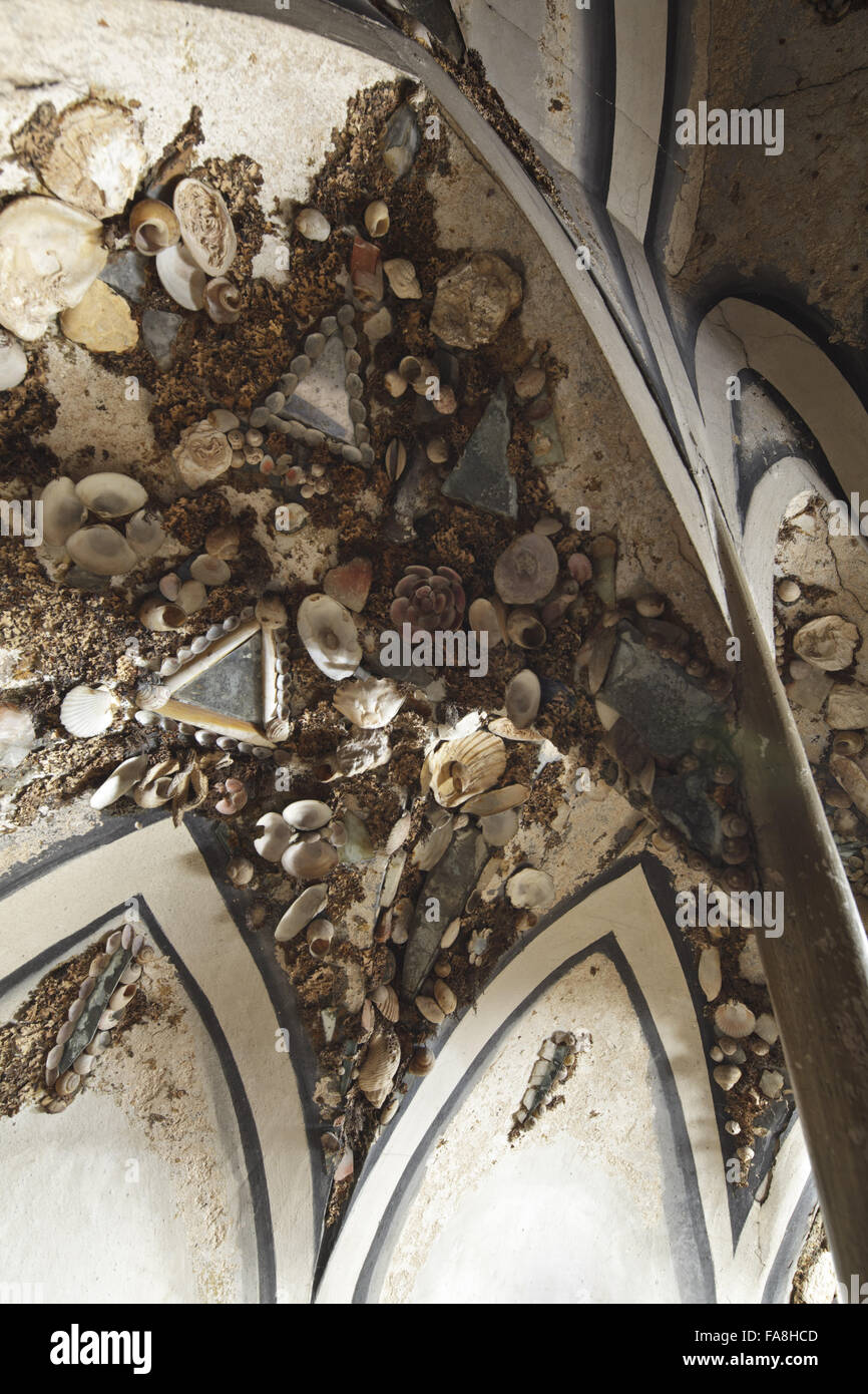 Detail of part of the decoration on the lower stairs of the Shell ...