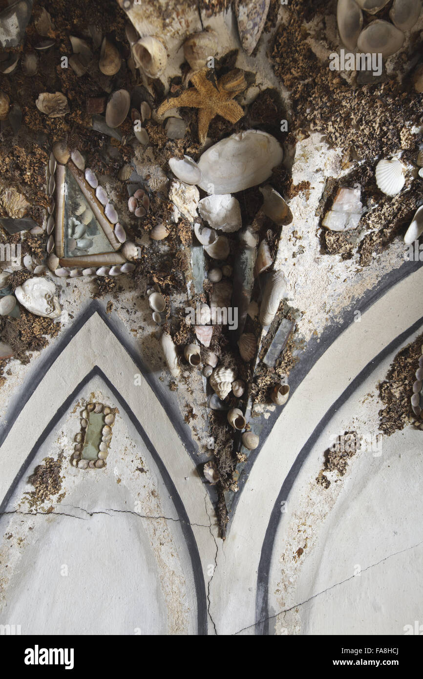 Detail of part of the decoration on the lower stairs of the Shell ...