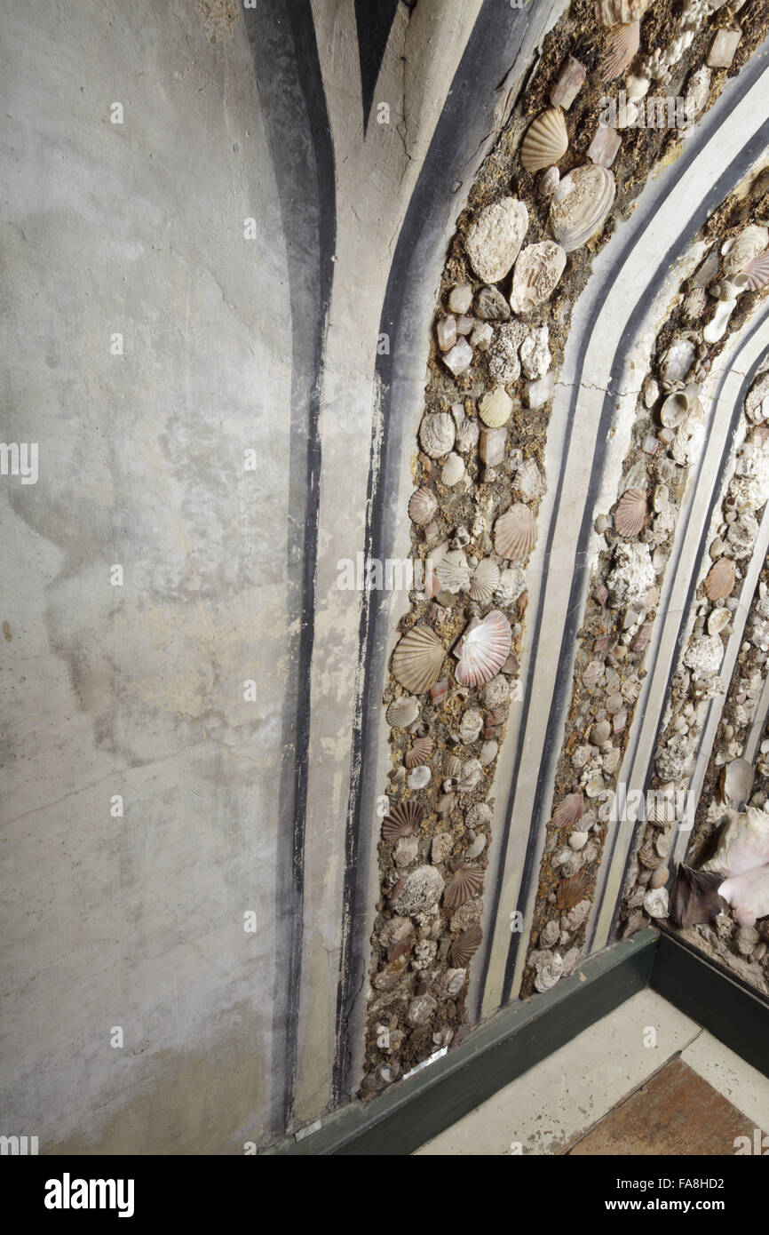 Detail of part of the decoration on the lower stairs of the Shell ...