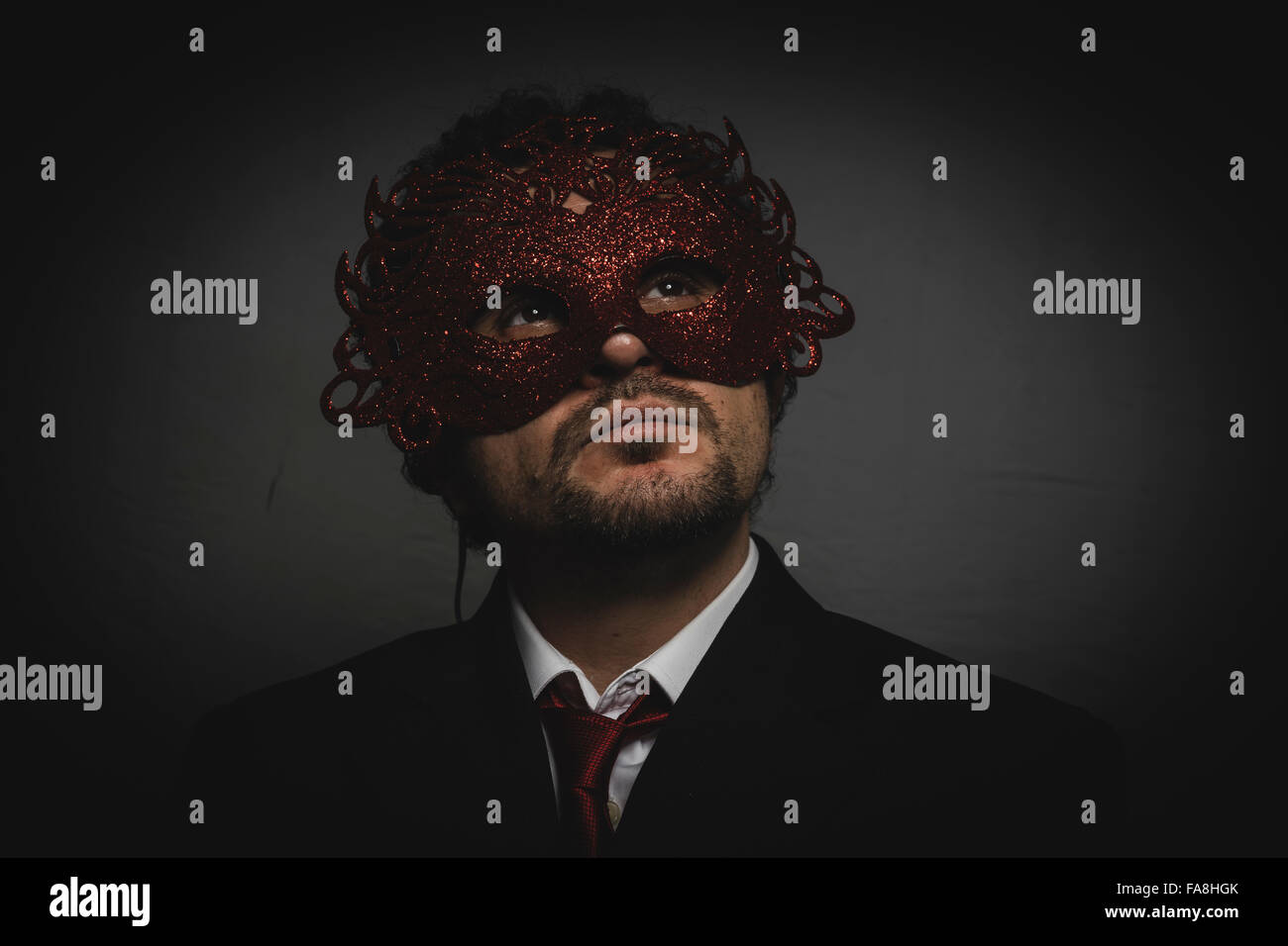 Business man mysterious Venetian mask with frills Stock Photo - Alamy