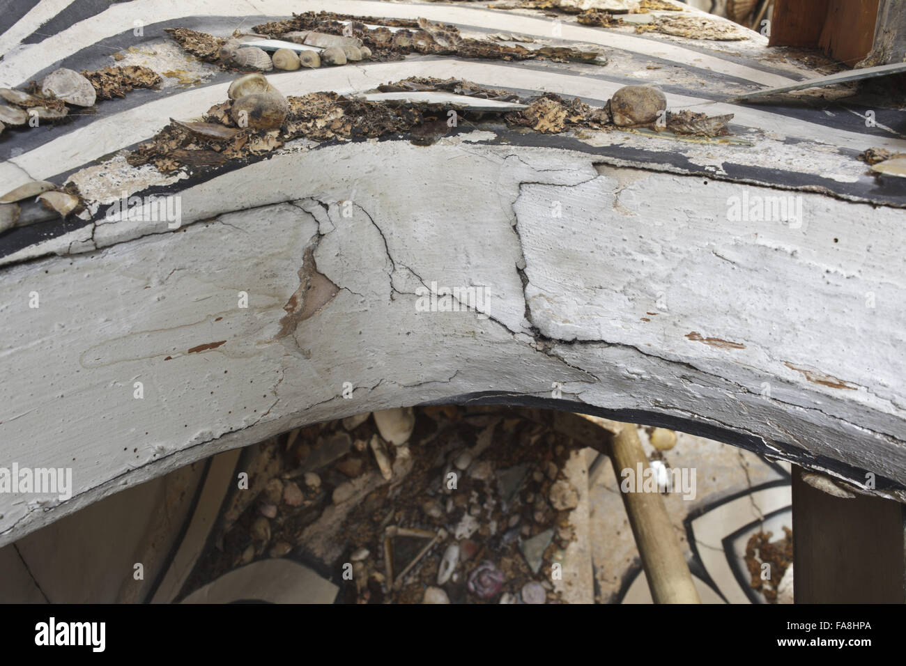 Detail of part of the decoration on the lower stairs of the Shell ...