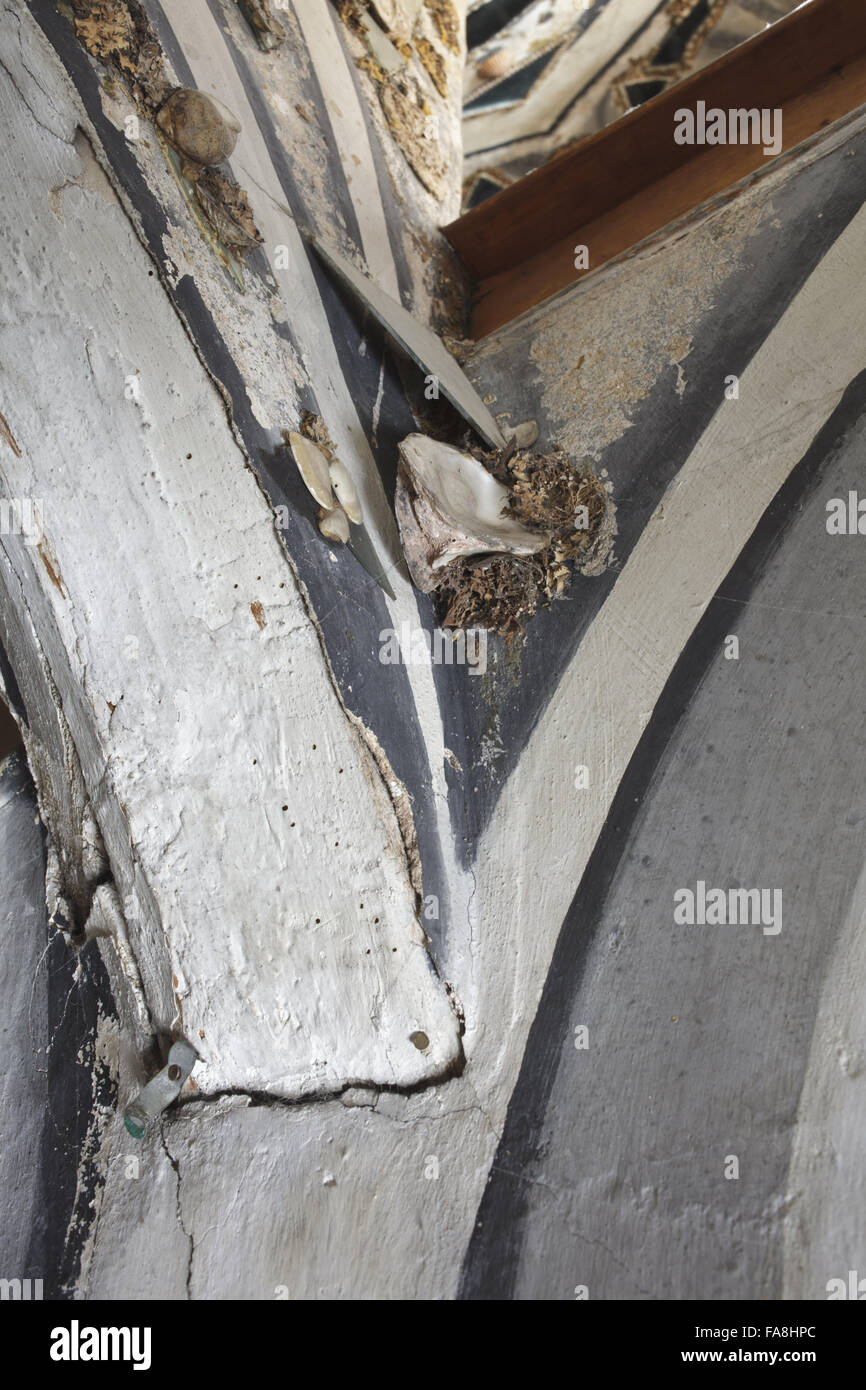 Detail of part of the decoration on the lower stairs of the Shell ...