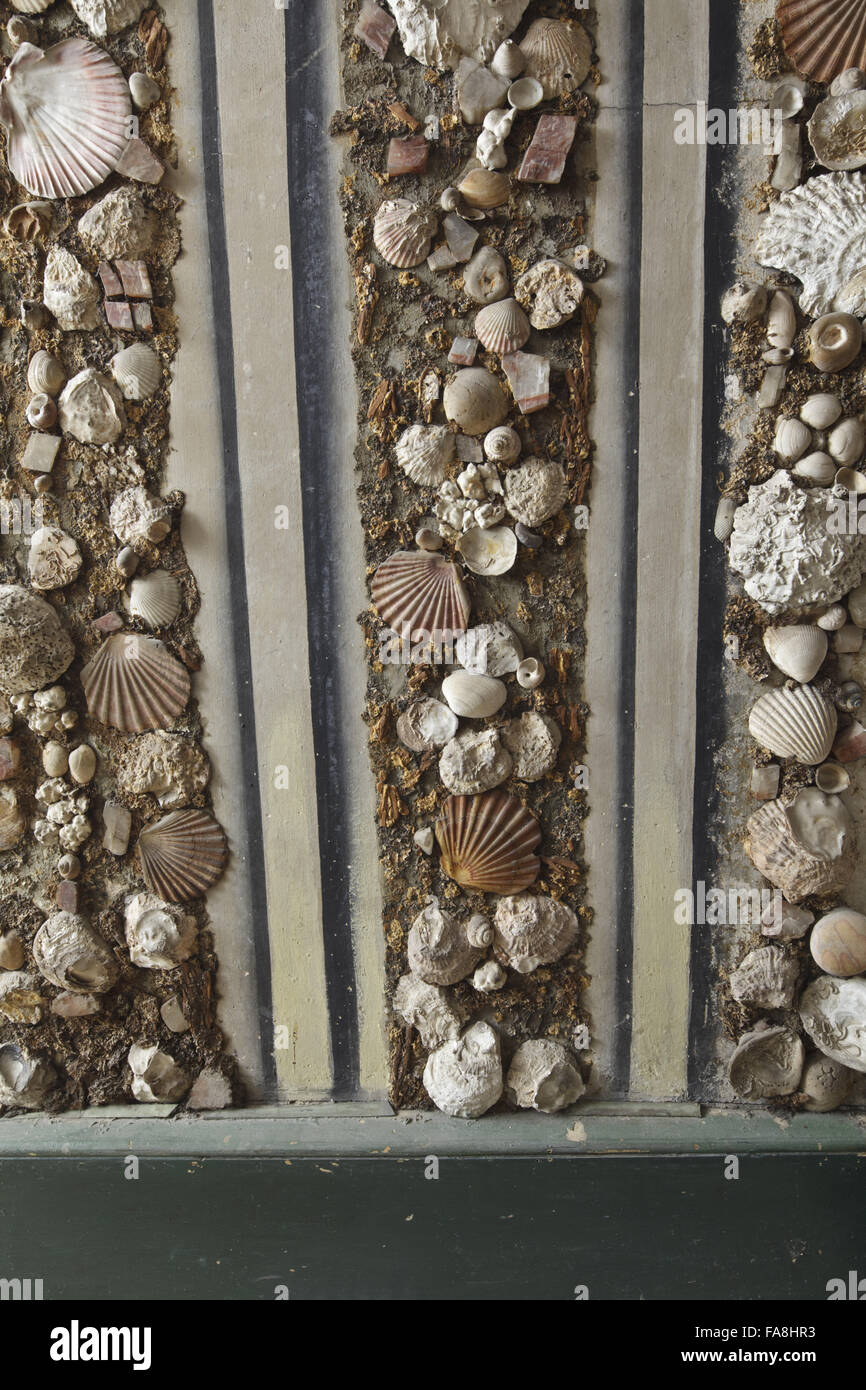 Detail of part of the decoration on the lower stairs of the Shell ...
