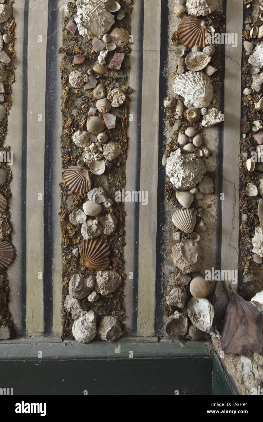 Detail of part of the decoration on the lower stairs of the Shell ...