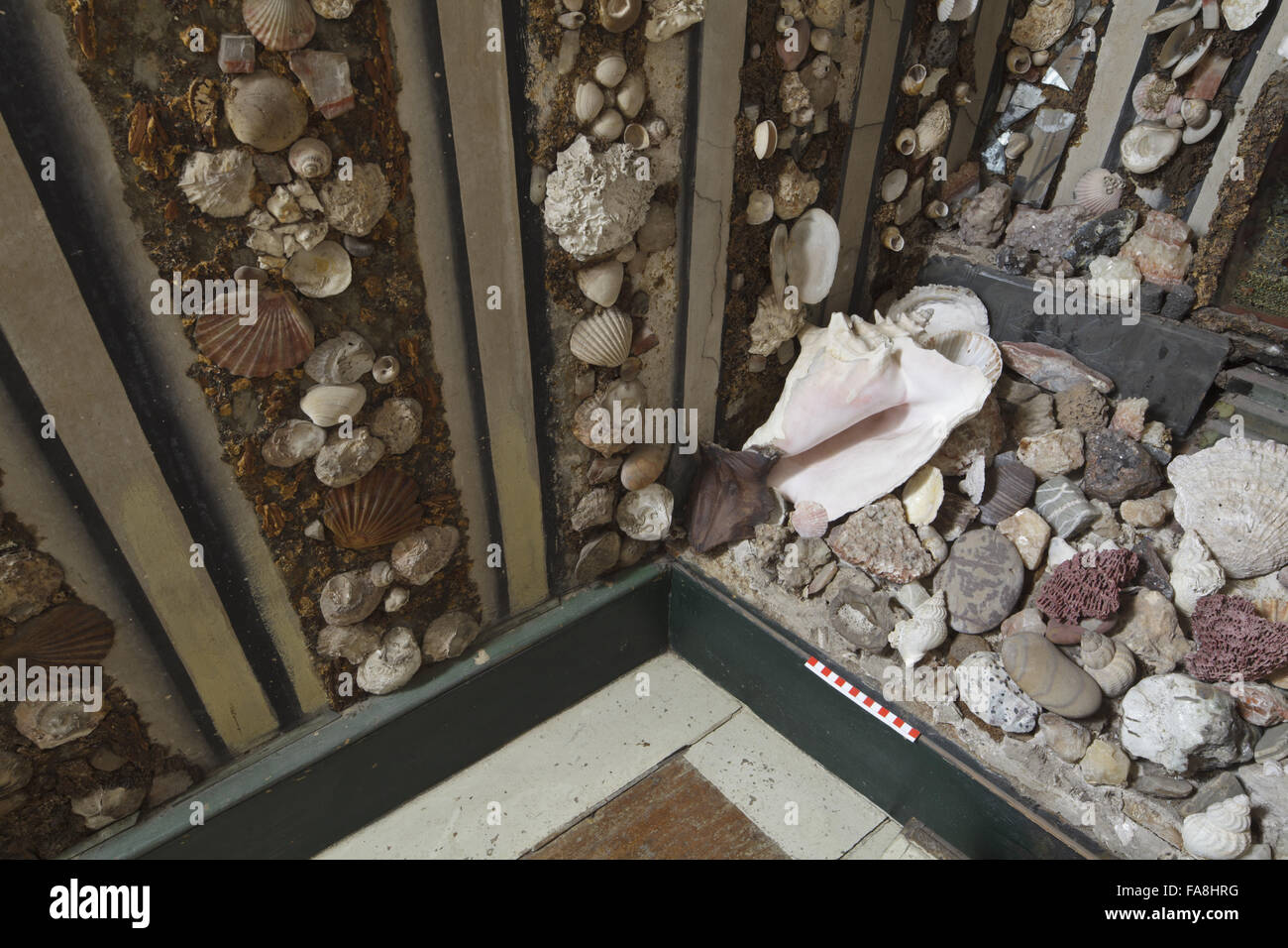 Detail of part of the decoration on the lower stairs of the Shell ...