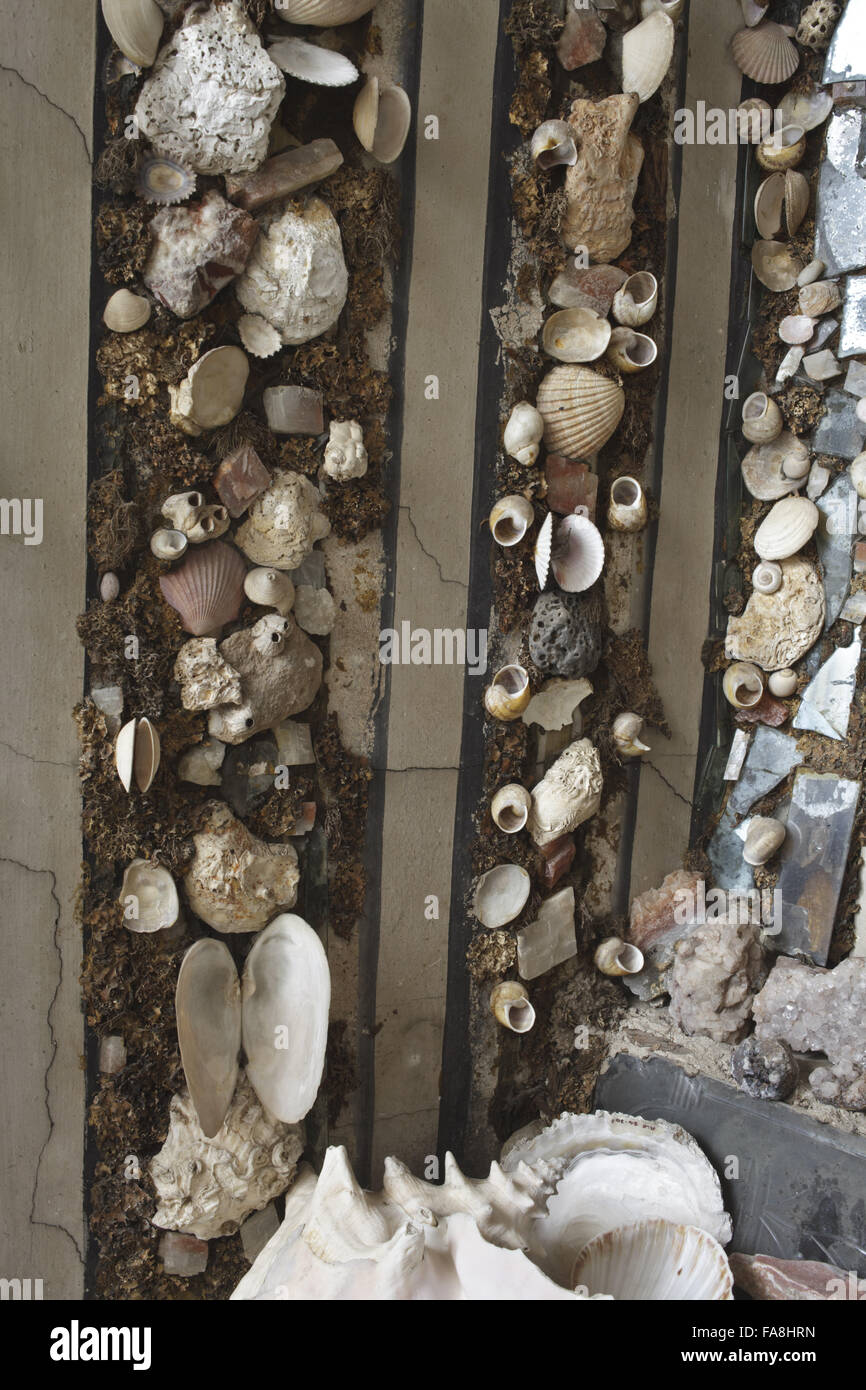 Detail of part of the decoration on the lower stairs of the Shell ...