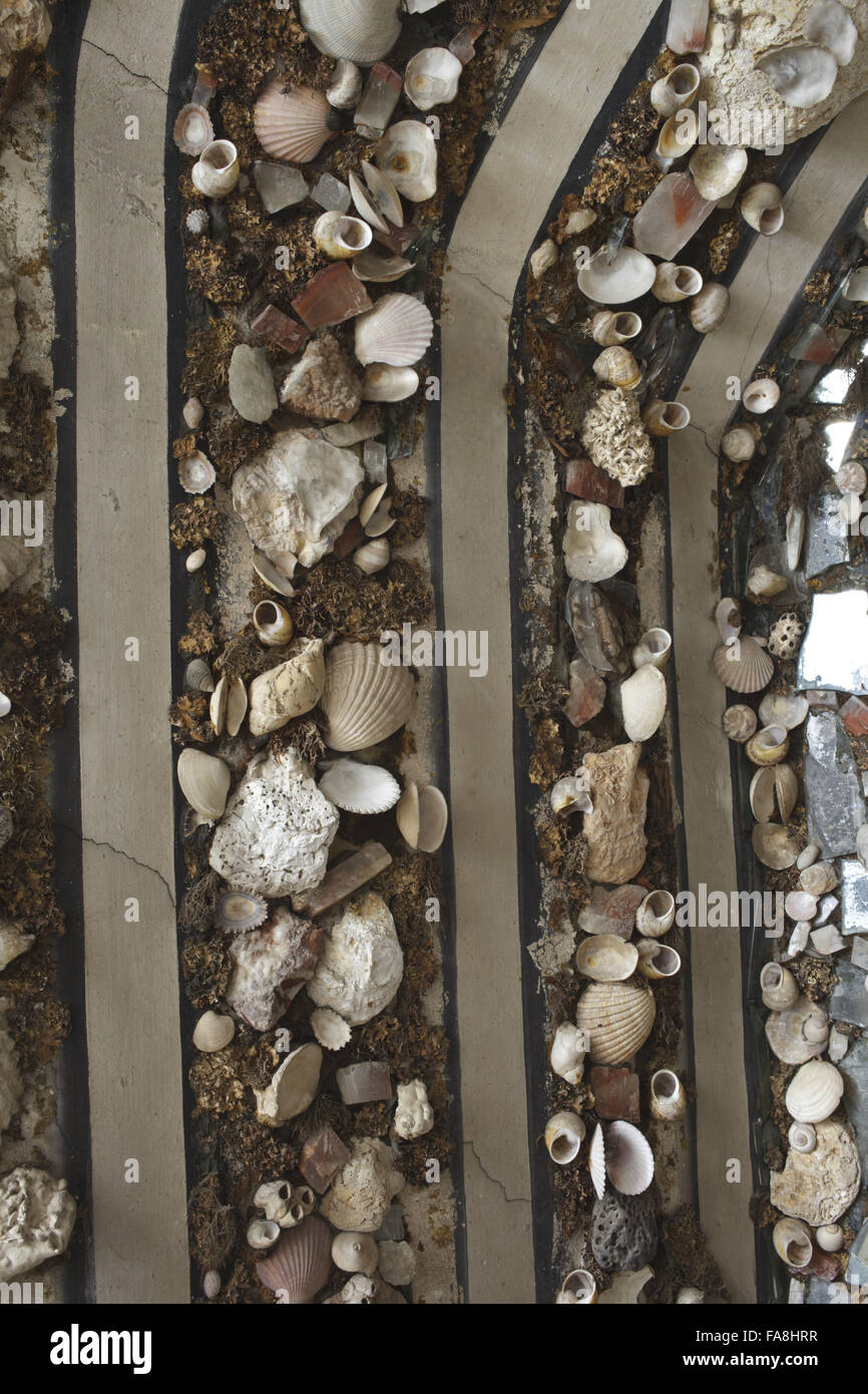 Detail of part of the decoration on the lower stairs of the Shell ...