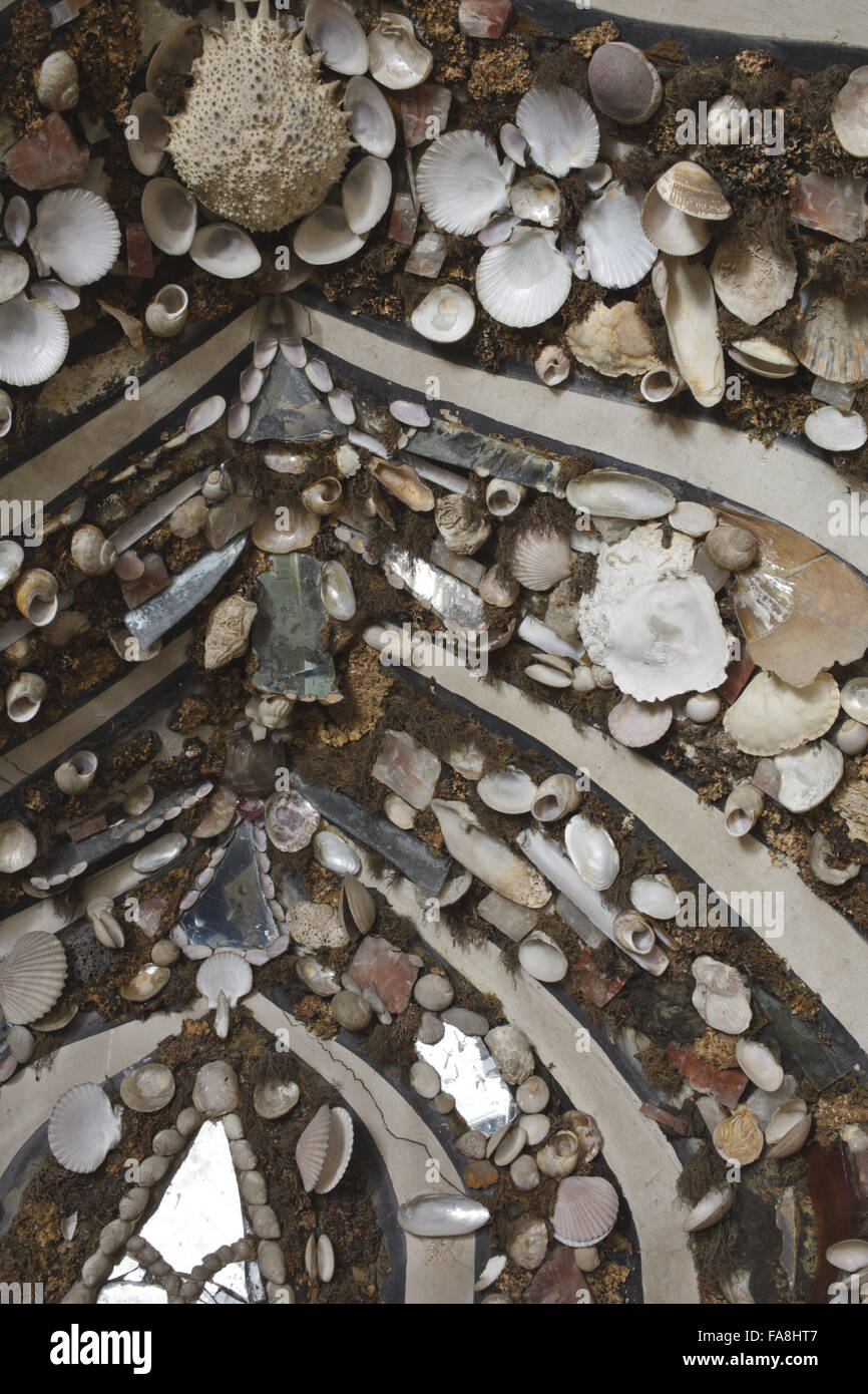 Detail of part of the decoration on the lower stairs of the Shell ...