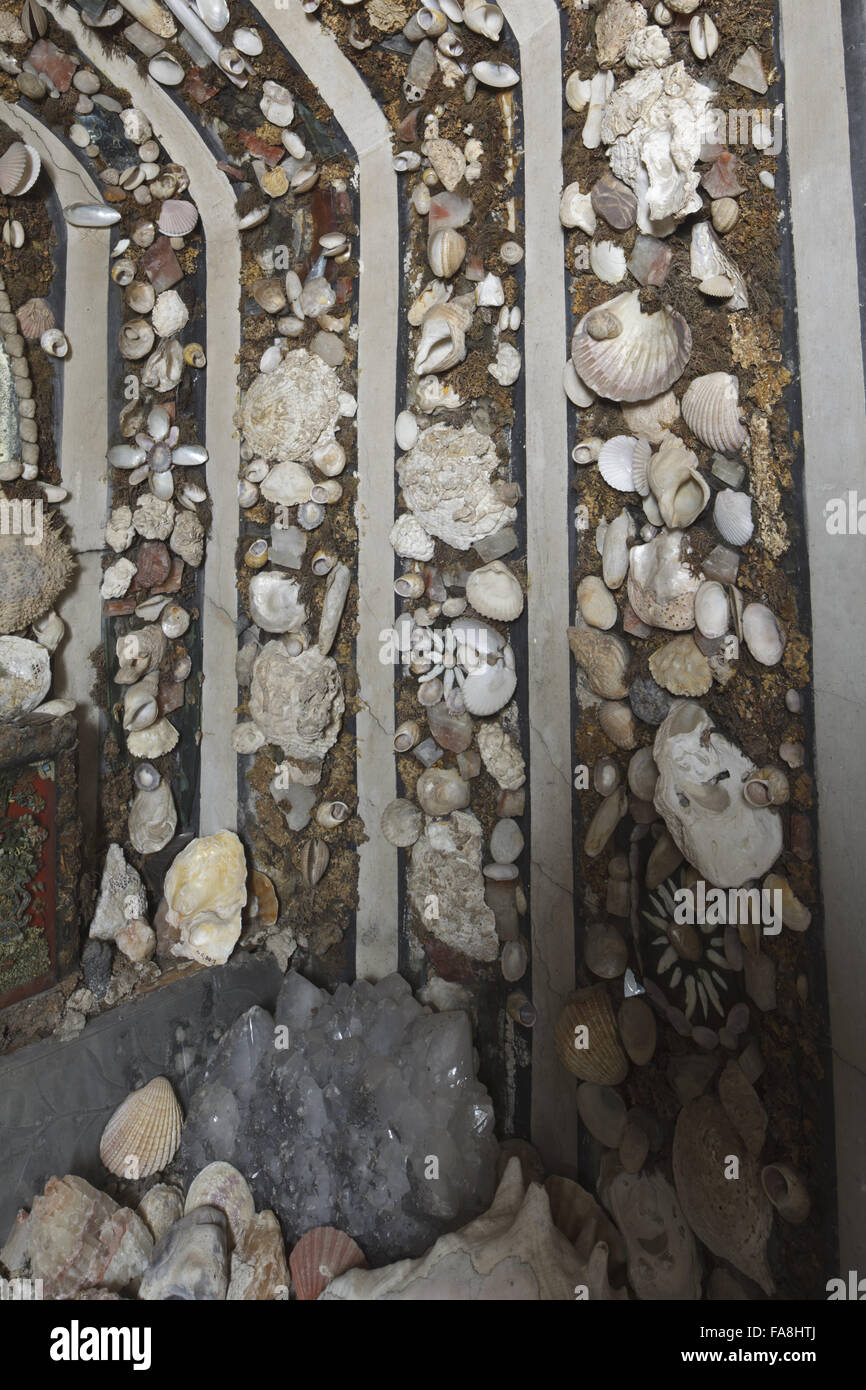 Detail of part of the decoration on the lower stairs of the Shell ...