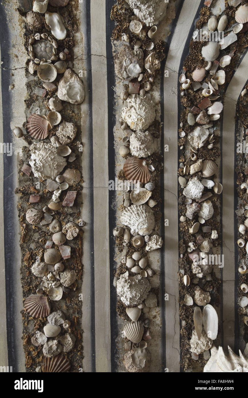 Detail of part of the decoration on the lower stairs of the Shell ...