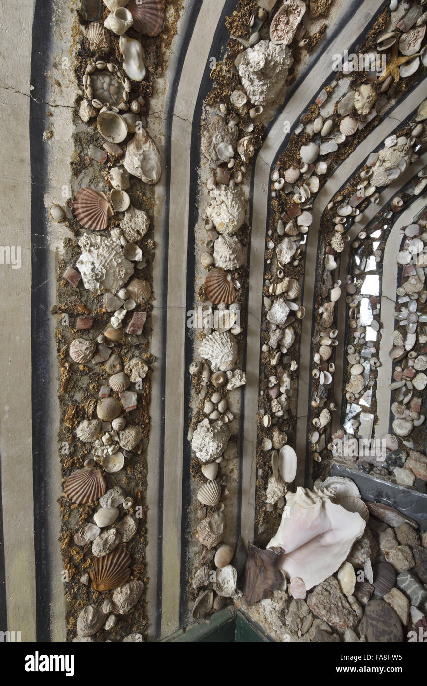 Detail of part of the decoration on the lower stairs of the Shell ...