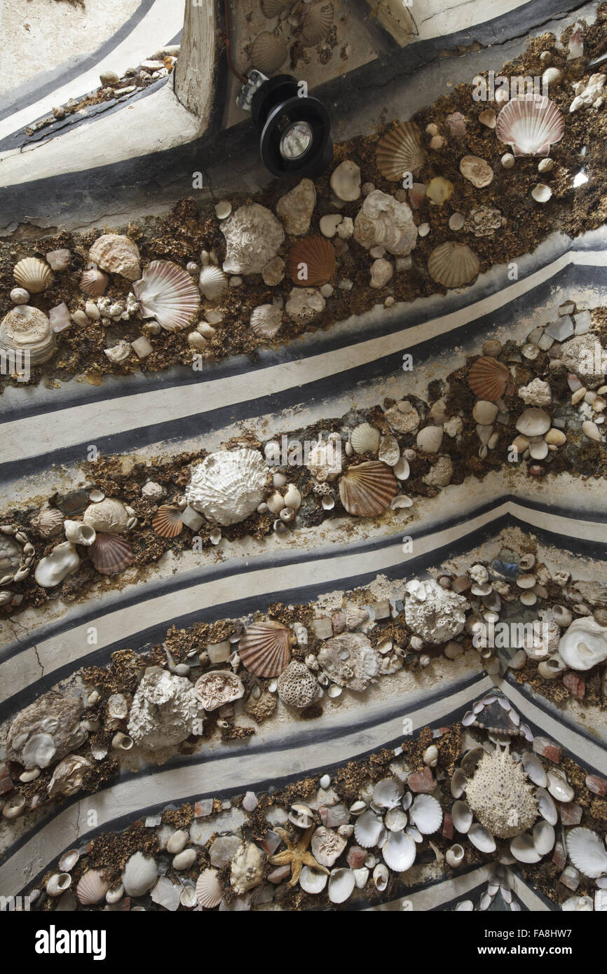 Detail of part of the decoration on the lower stairs of the Shell ...