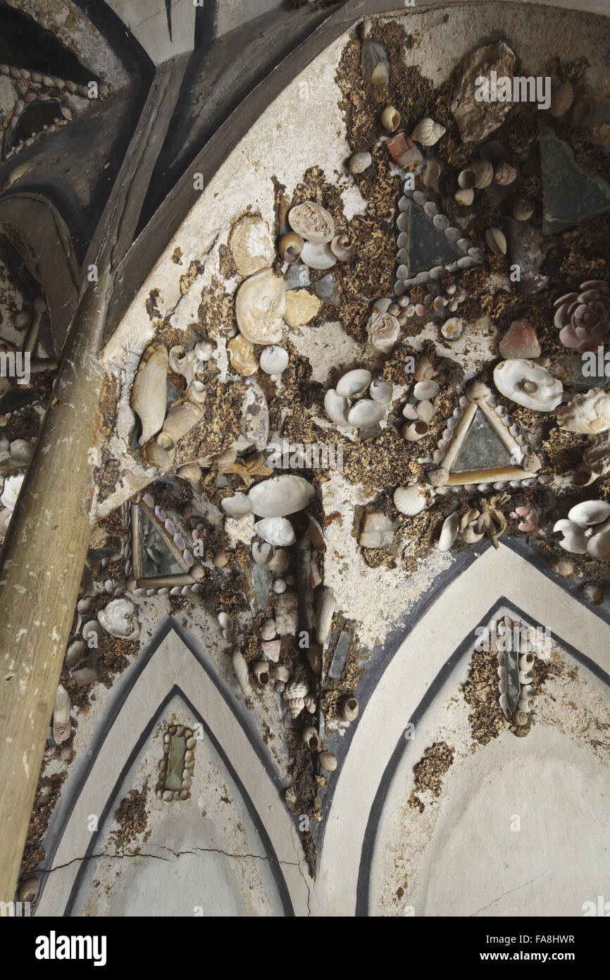 Detail of part of the decoration on the lower stairs of the Shell ...