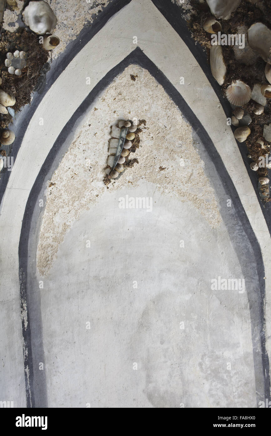 Detail of part of the decoration on the lower stairs of the Shell ...