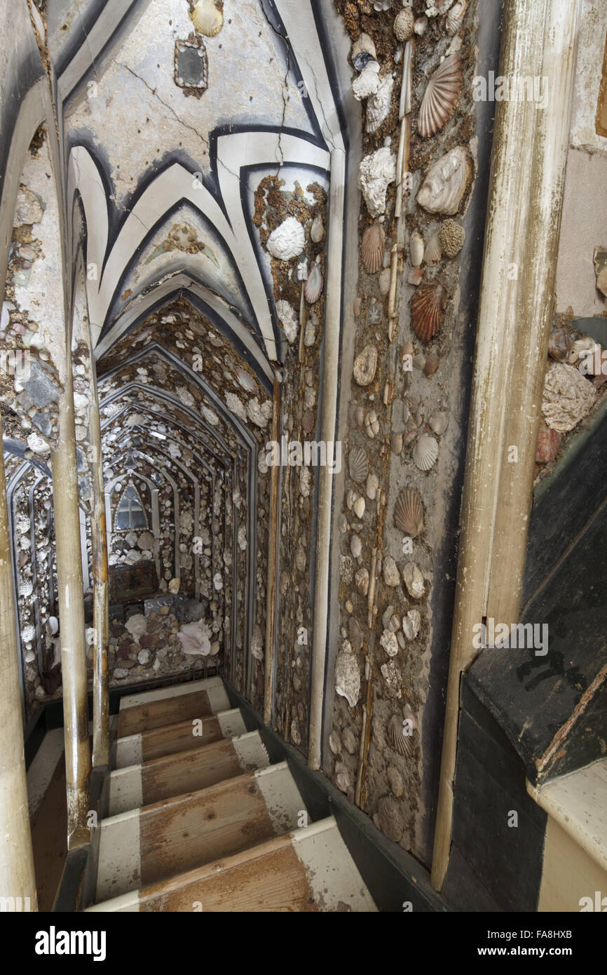 Detail of part of the decoration on the upper stairs of the Shell ...