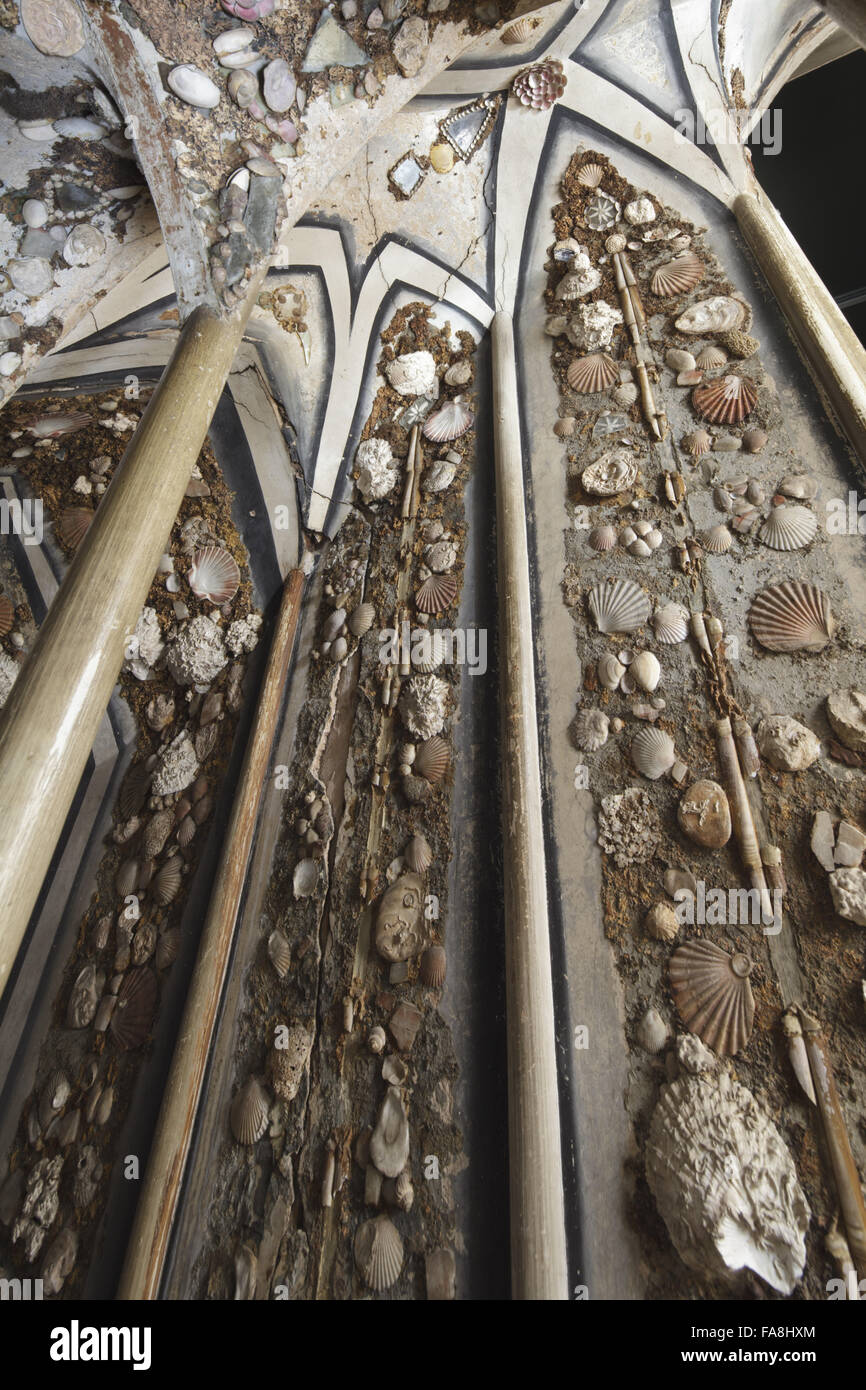 Detail of part of the decoration on the upper stairs of the Shell ...