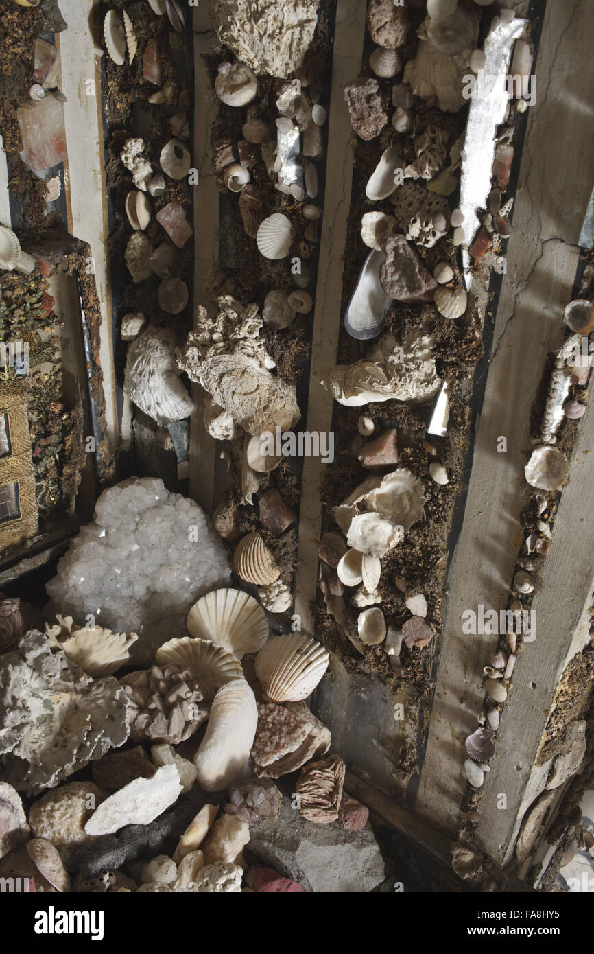 Detail of part of the decoration on the upper stairs of the Shell ...