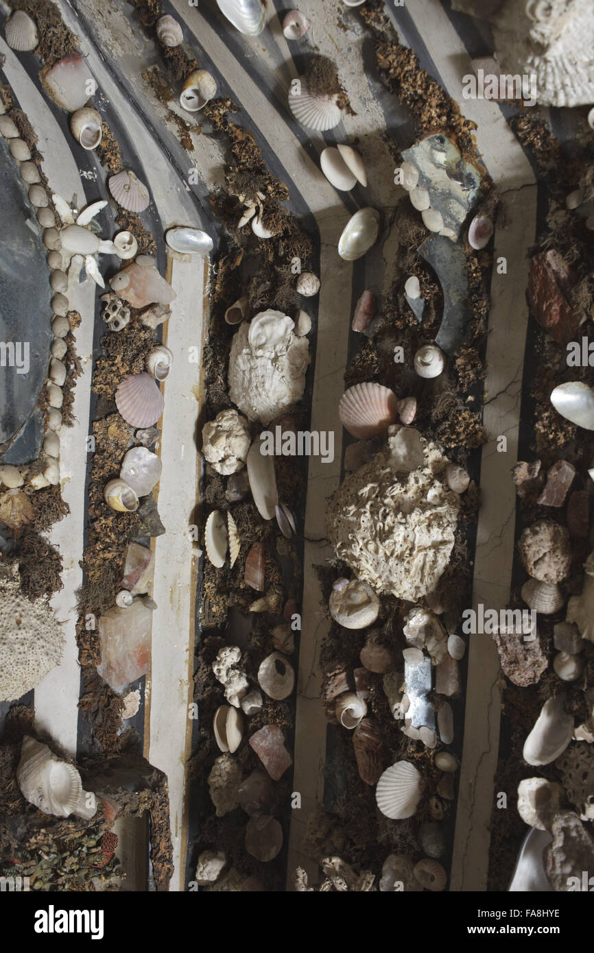 Detail of part of the decoration on the upper stairs of the Shell ...
