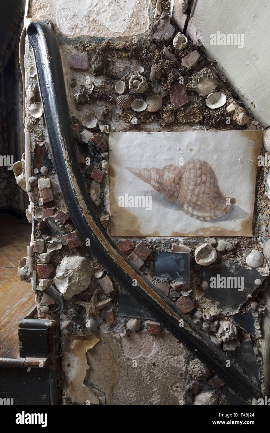 Detail of part of the decoration on the upper stairs of the Shell ...