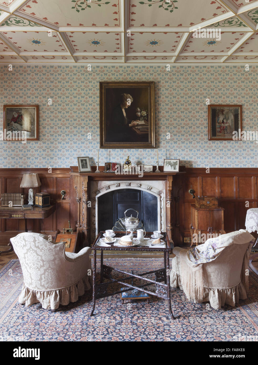 The Boudoir at Knightshayes Court, Devon Stock Photo - Alamy