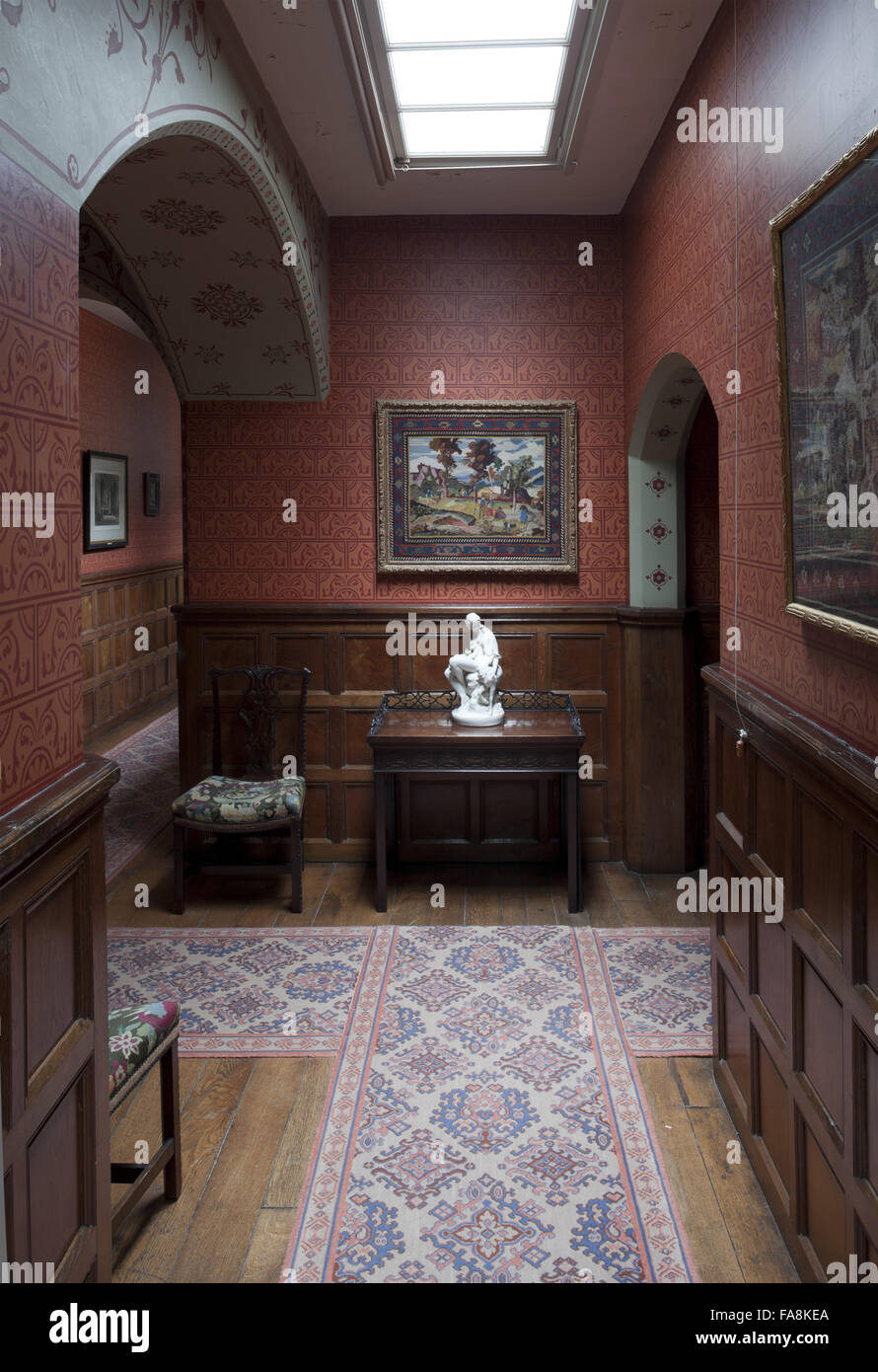 The upper corridor at Knightshayes Court, Devon Stock Photo - Alamy