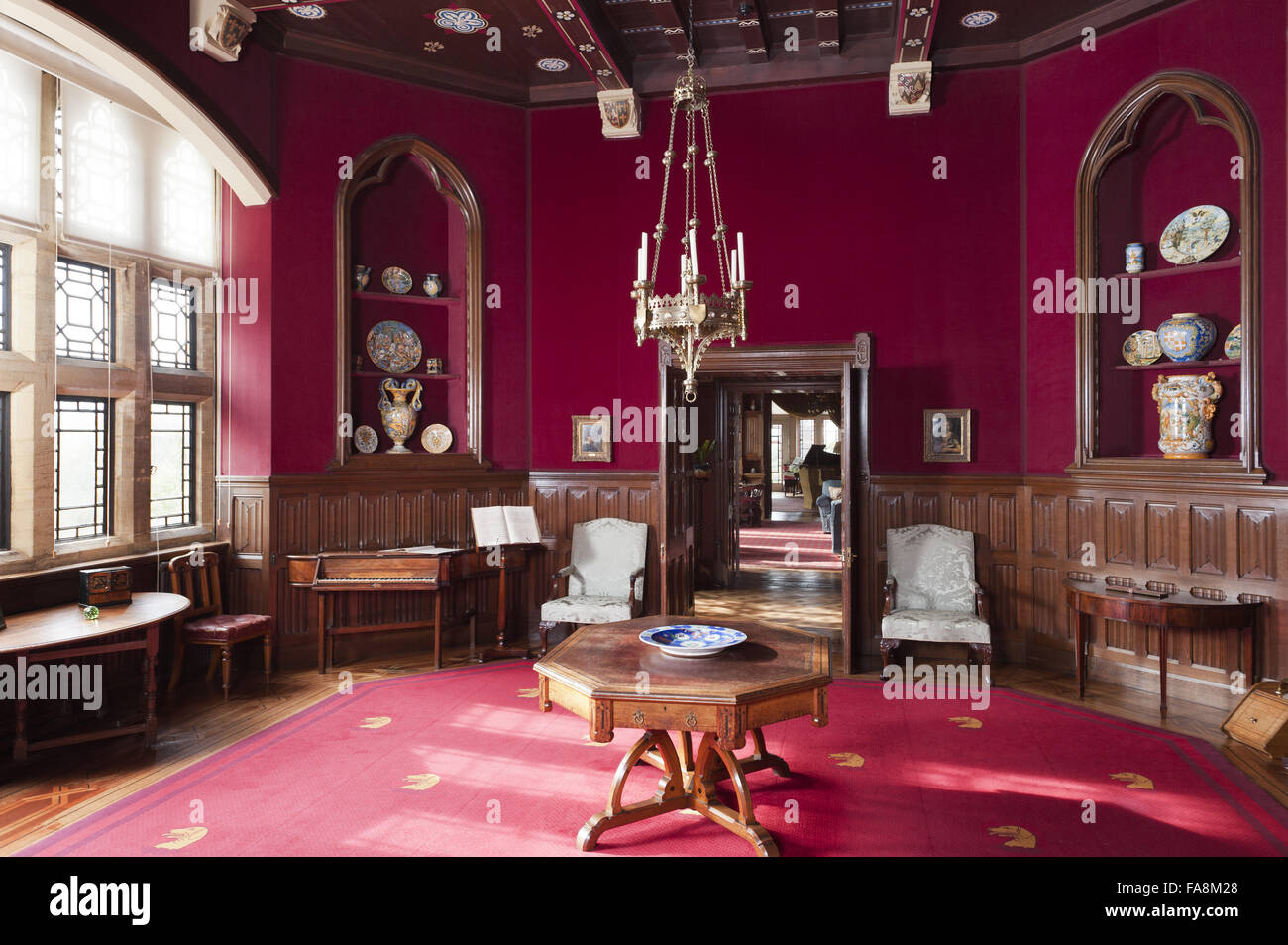 The Morning Room at Knightshayes Court, Devon, with a view looking ...