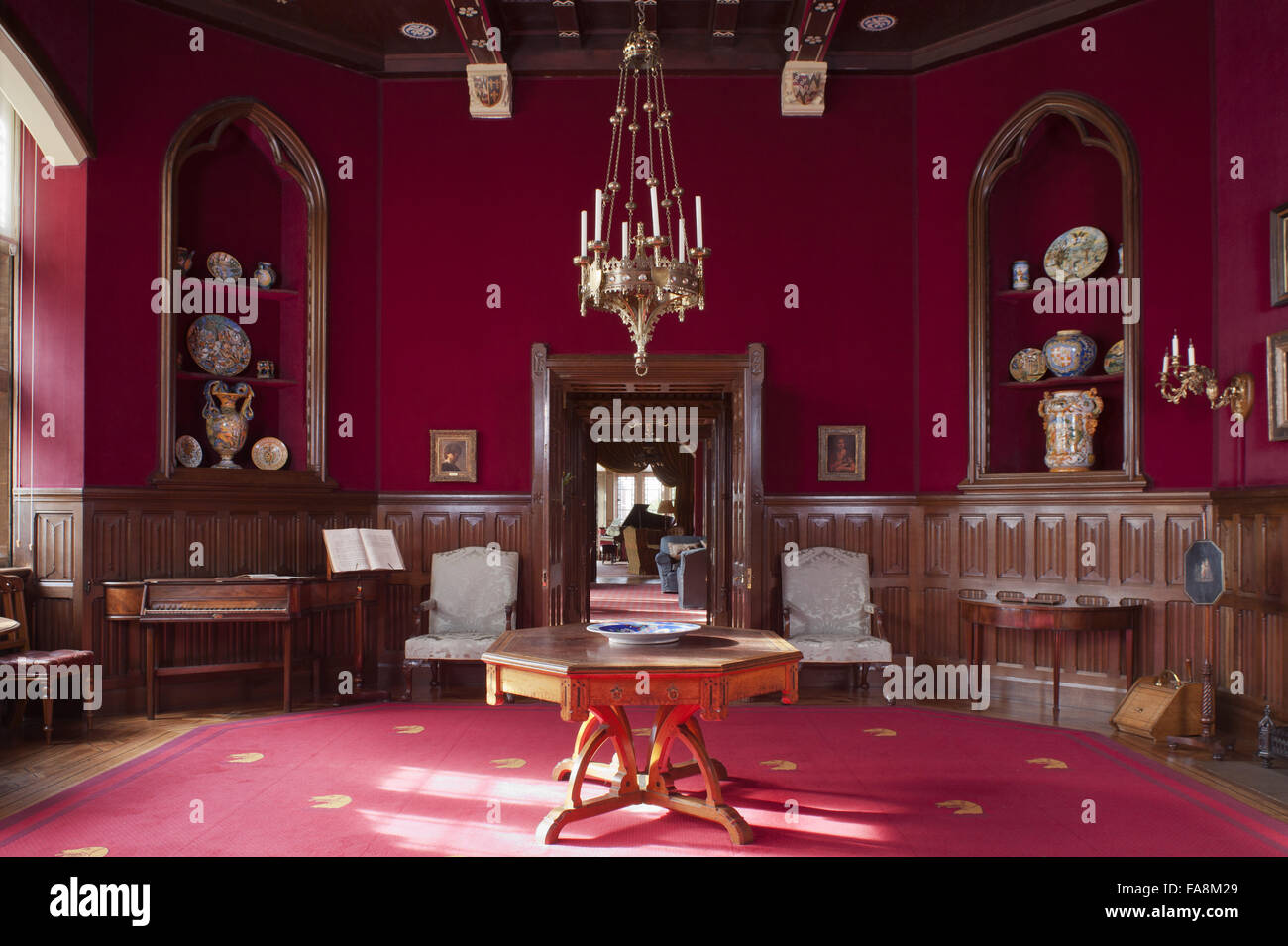 The Morning Room at Knightshayes Court, Devon, with a view looking ...
