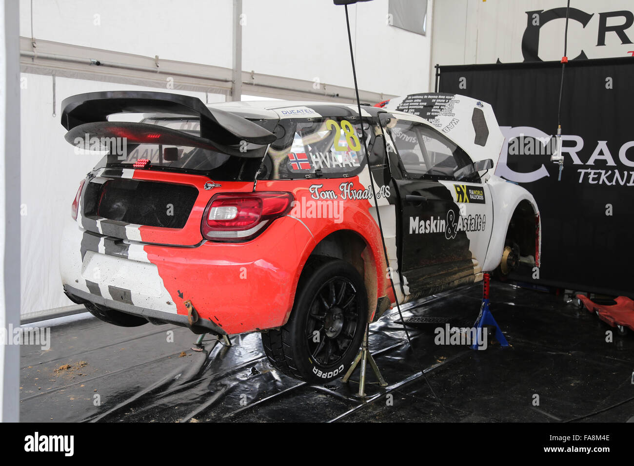 Citroen DS3 in JC Race Teknik Team garage during FIA World Rallycross ...