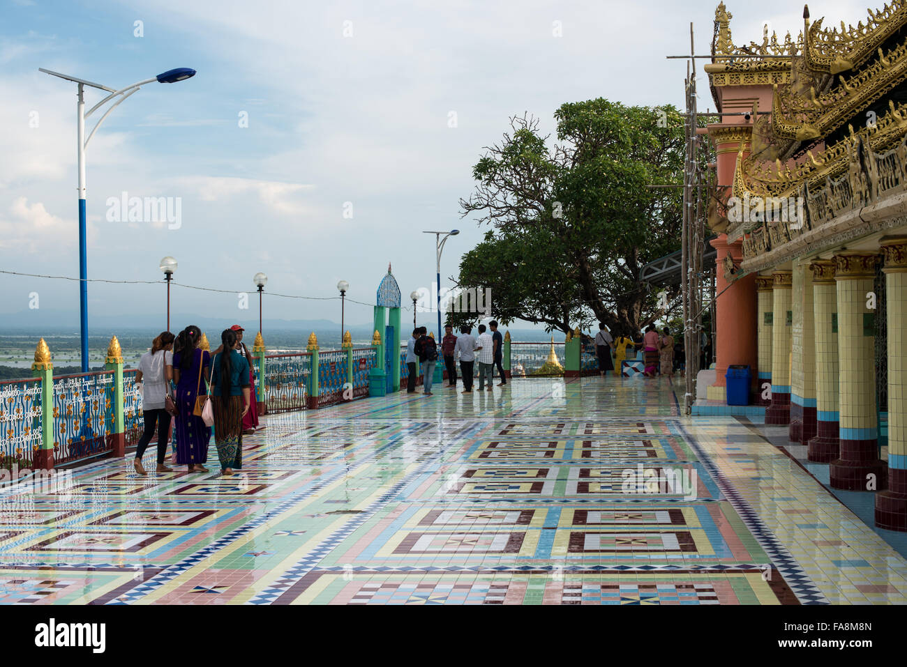 Swan Oo Ponnya Shin Pagoda Tile Patterns Sagaing Myanmar // SAGAING, Myanmar — A large outdoor ...