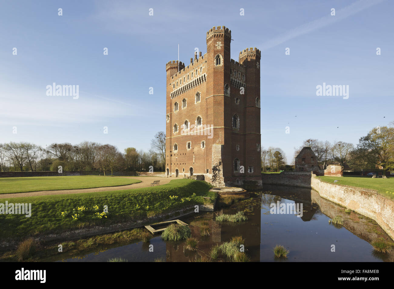 The east and north fronts of the Great Tower at Tattershall Castle ...