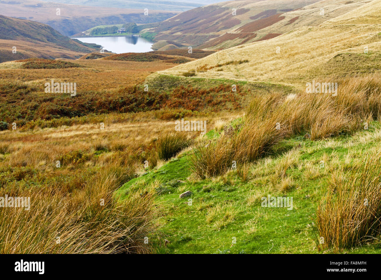 View looking north from Wessenden Head towards Wessenden Reservoir on ...