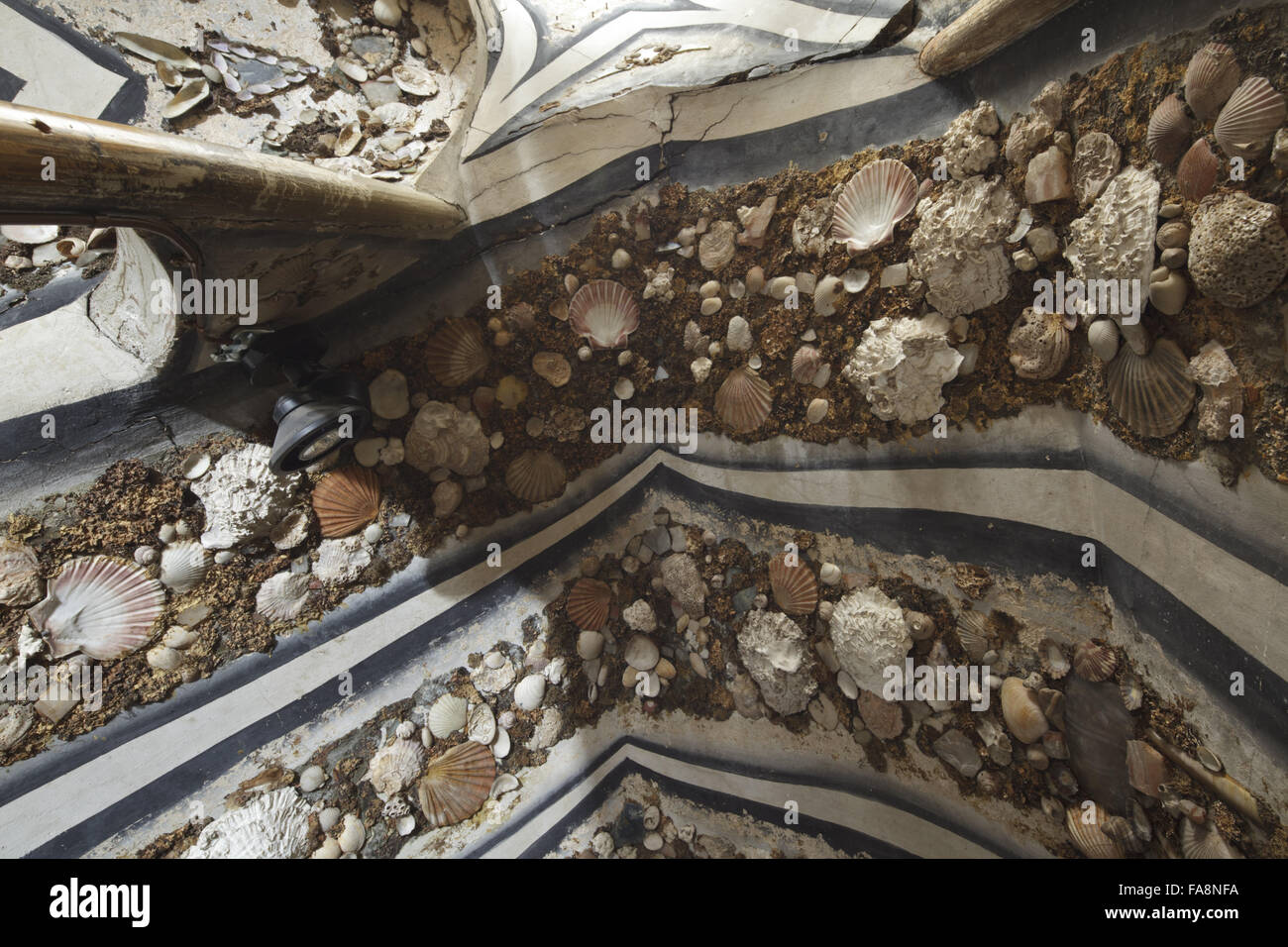 Detail of part of the decoration on the lower stairs of the Shell ...